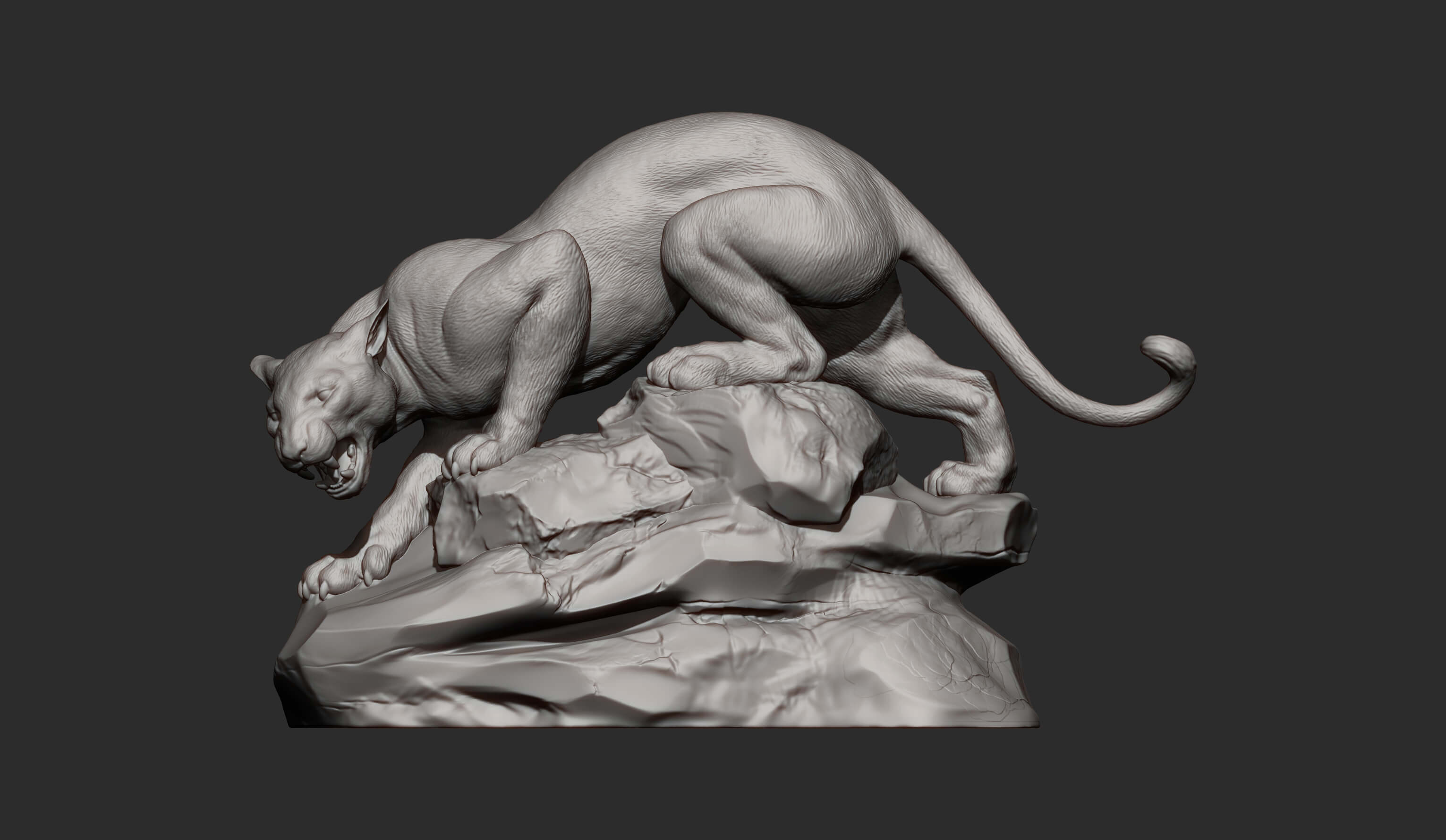 Panther on Stone - 3D Model by Alexander3dart