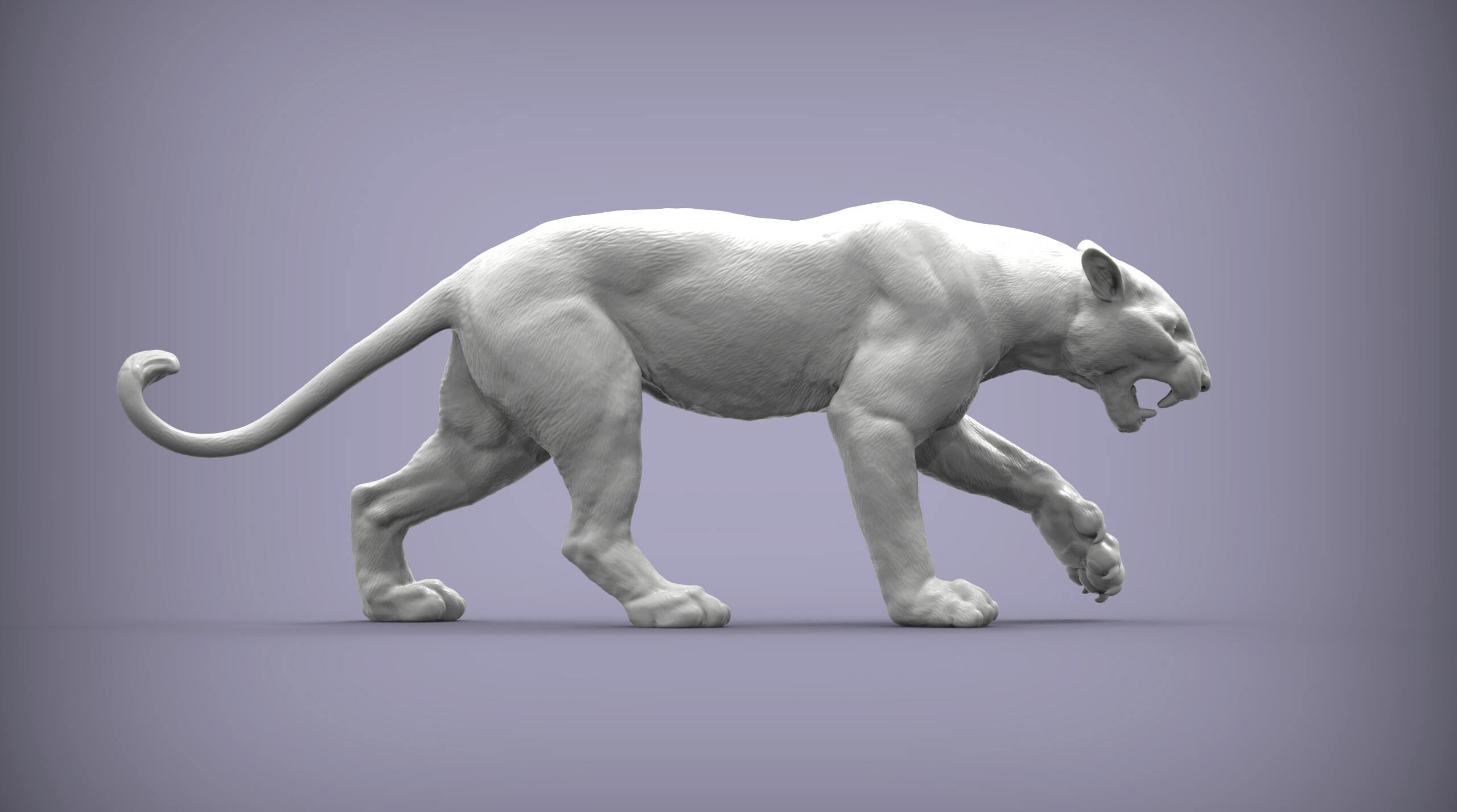 Panther Sculpture - 3D Model by Alexander3dart