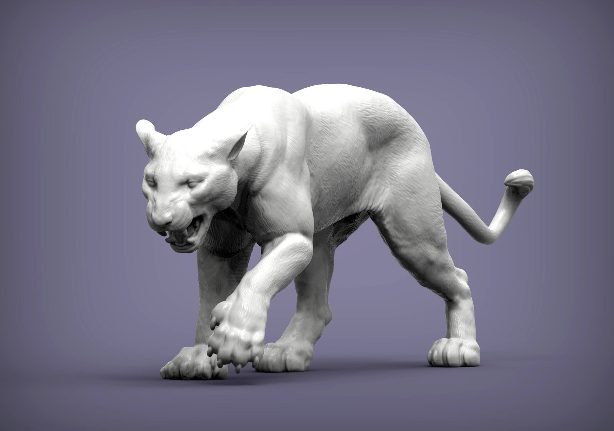 Panther Sculpture - 3D Model by Alexander3dart