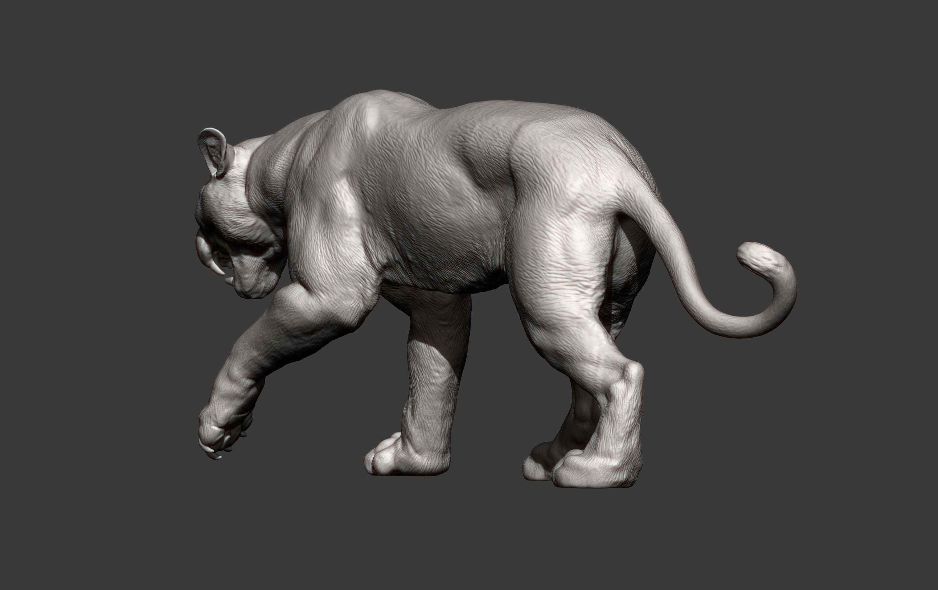 Panther Sculpture - 3D Model by Alexander3dart
