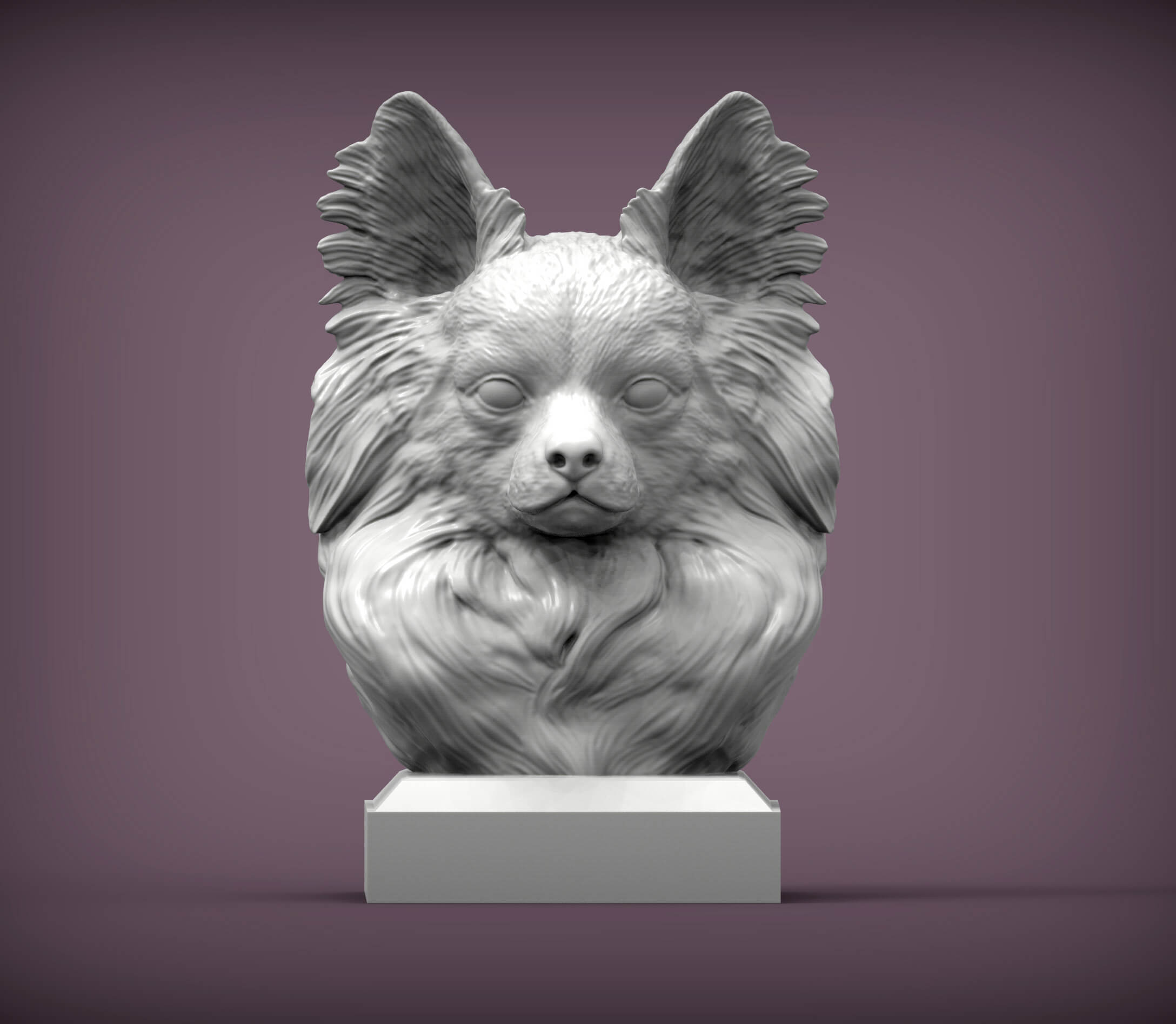 Papillon Bust 3D Print Model by Alexander3dart