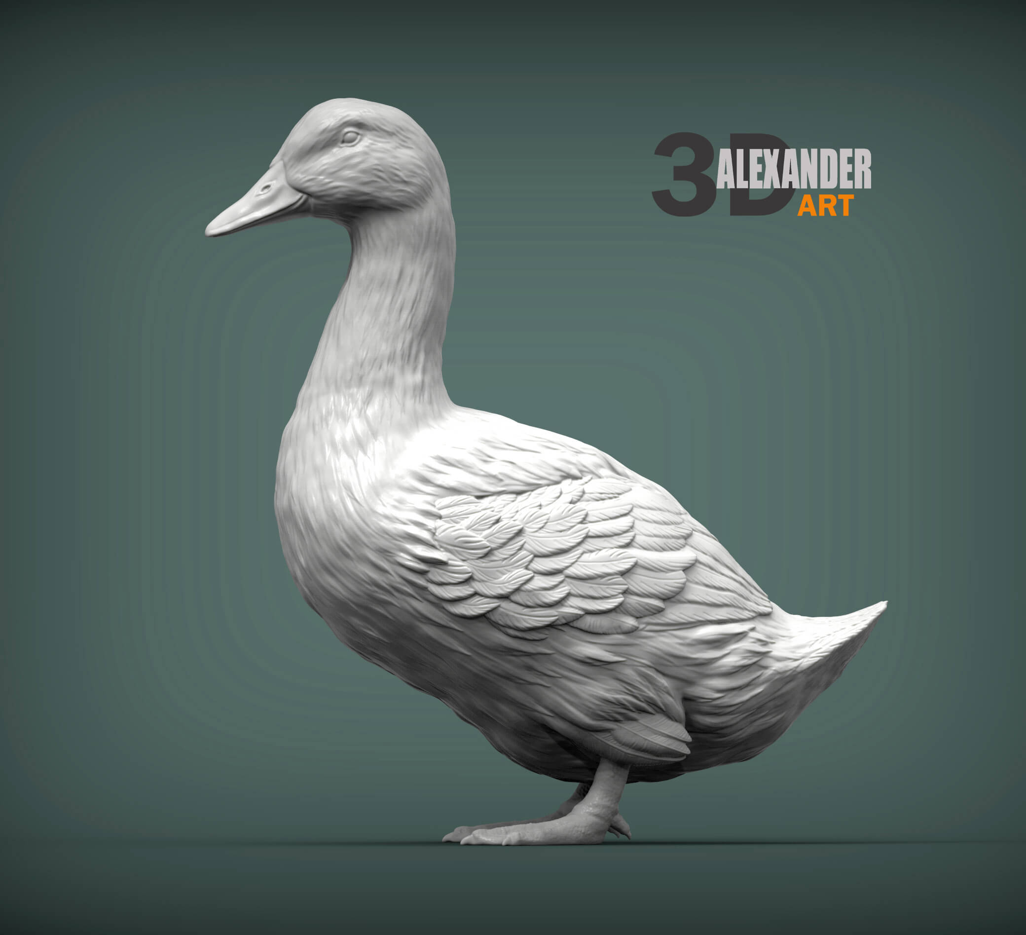 Pekin Duck Sculpture - 3D Model by Alexander3dart