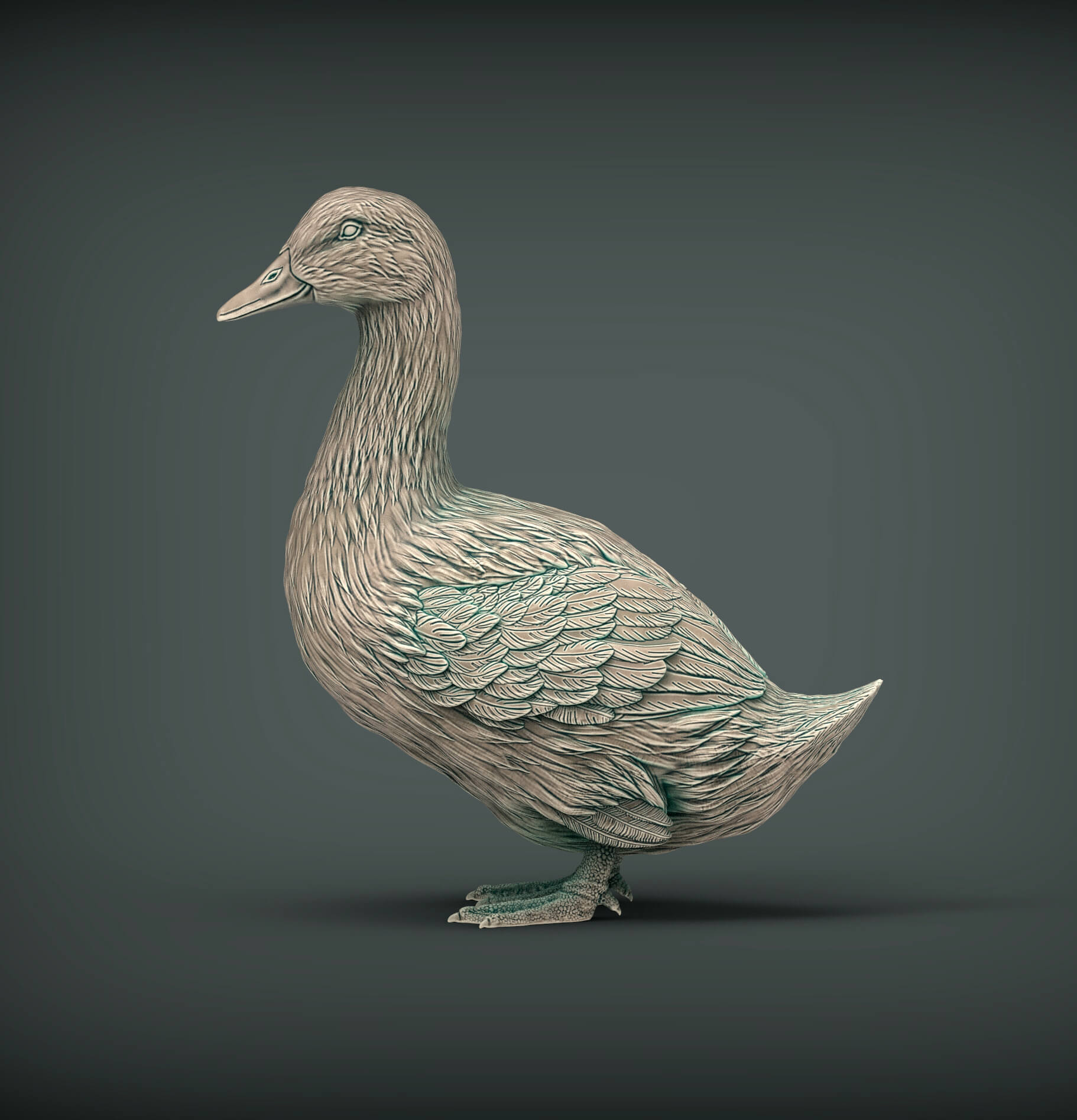 Pekin Duck Sculpture - 3D Model by Alexander3dart