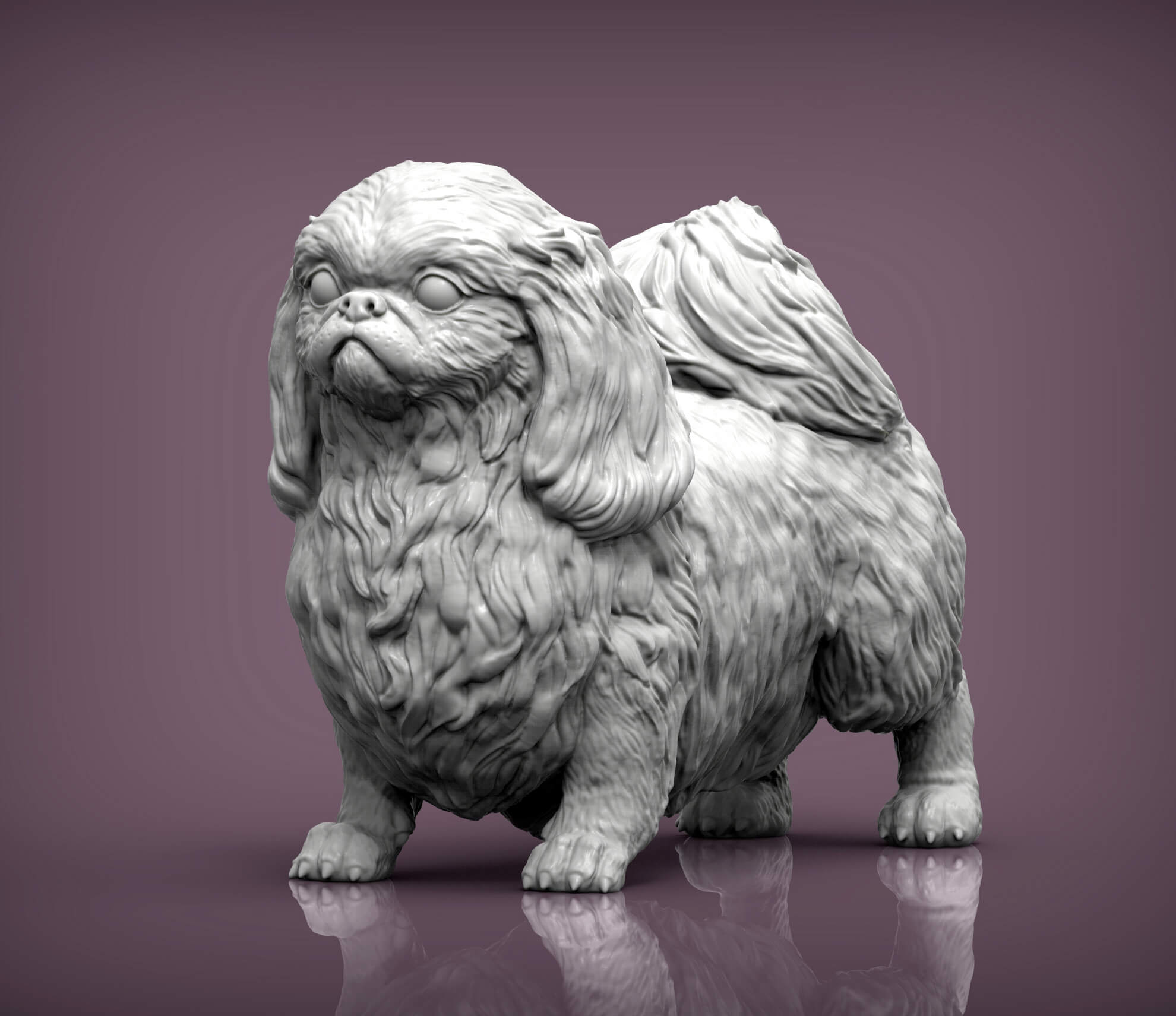 Pekingese Sculpture - 3D Model by Alexander3dart