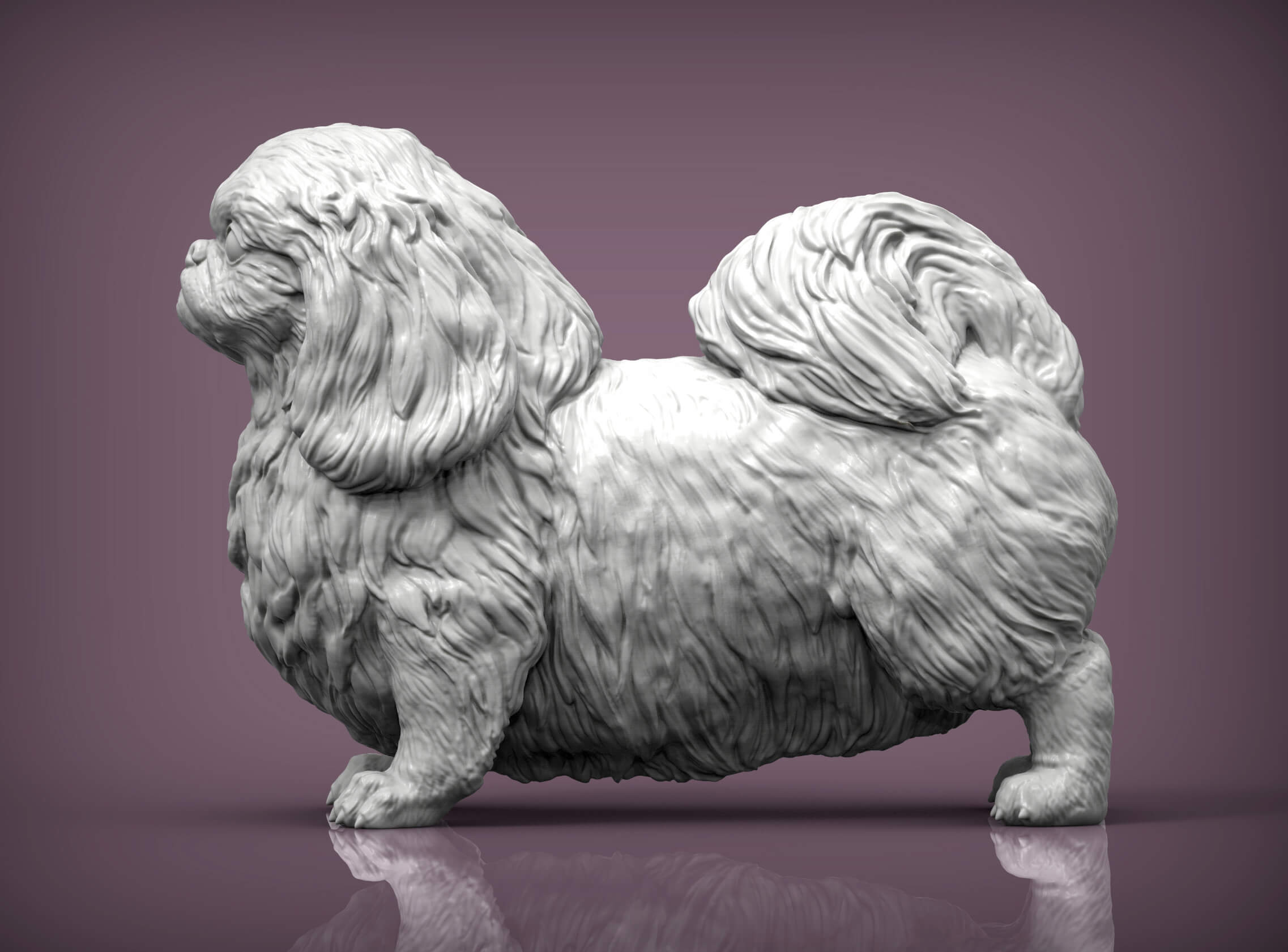 Pekingese Sculpture - 3D Model by Alexander3dart