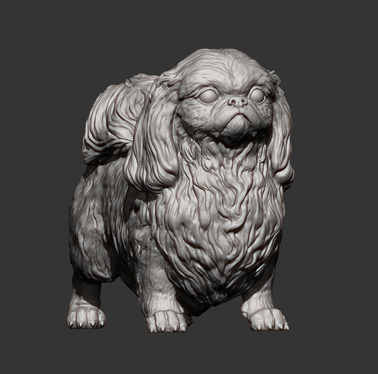 Pekingese Sculpture - 3D Model by Alexander3dart