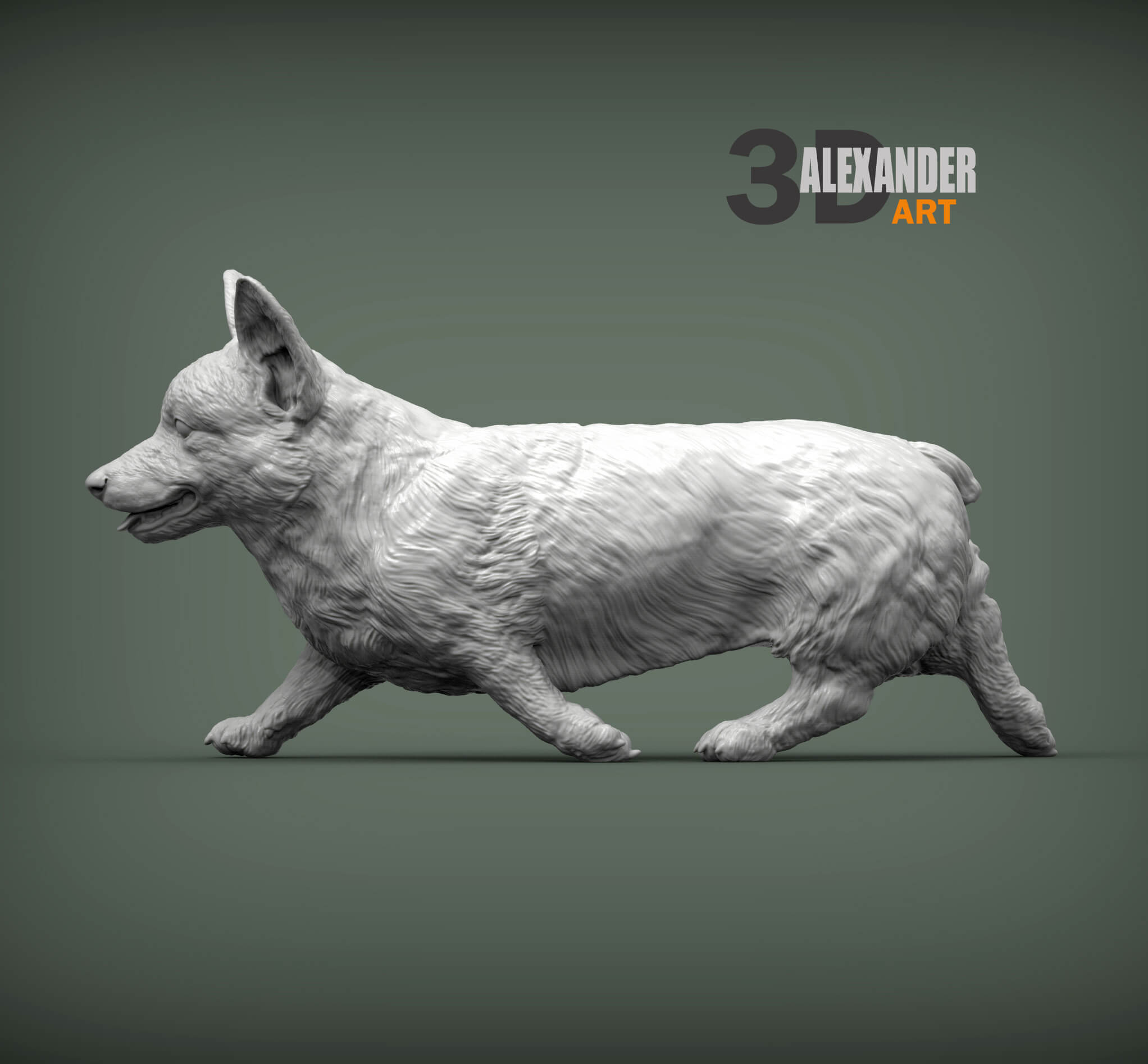 Pembroke Corgi Runs - 3D Model by Alexander3dart