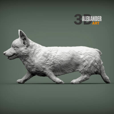 Pembroke Corgi Runs - 3D Model by Alexander3dart