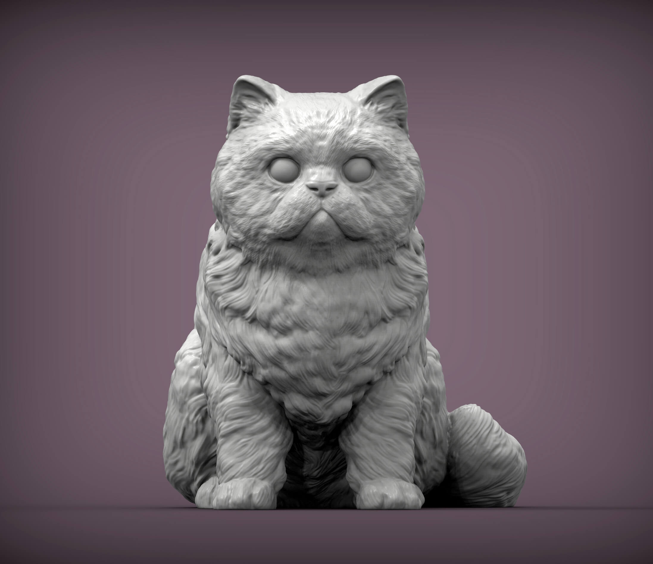 Persian Cat Sitting 3D Print Model by Alexander3dart