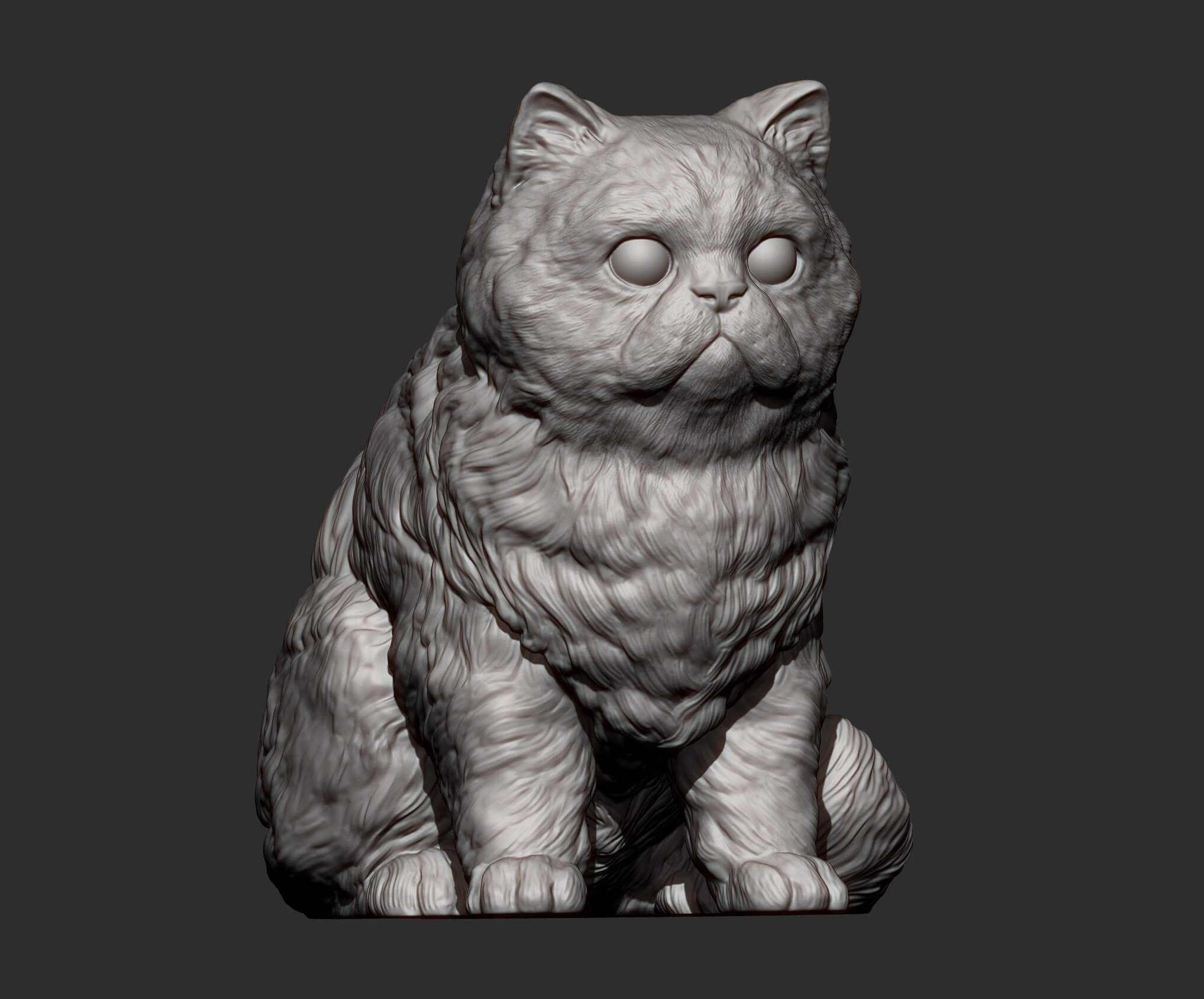 Persian Cat Sitting 3D Print Model by Alexander3dart