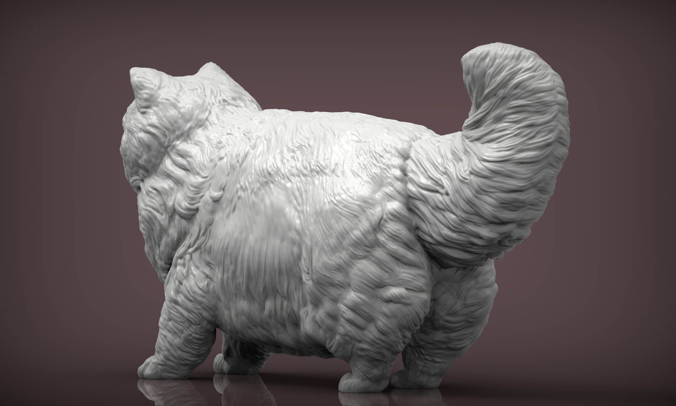 Persian Cat Sculpture - 3D Model by Alexander3dart