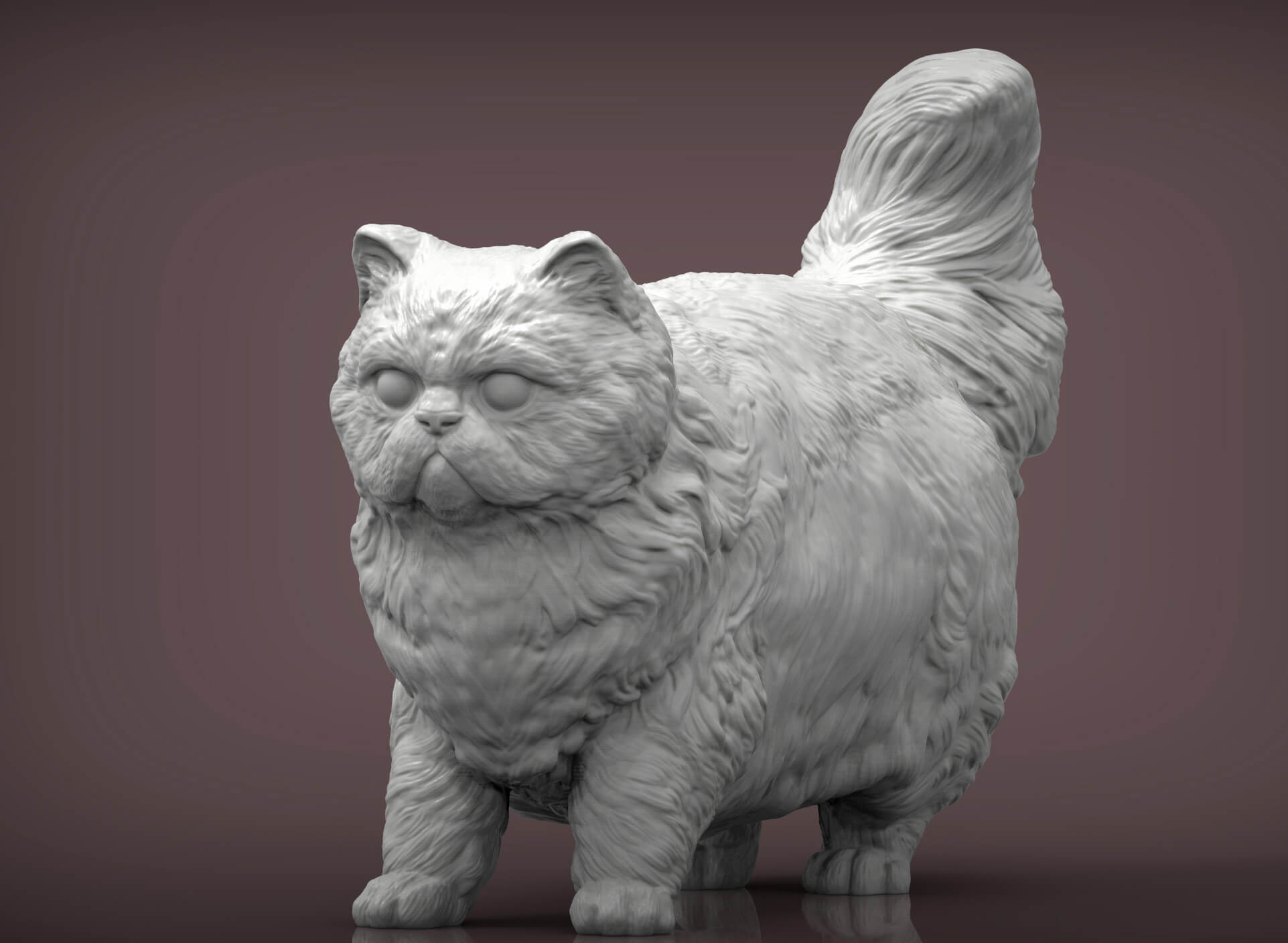 Persian Cat Sculpture - 3D Model by Alexander3dart