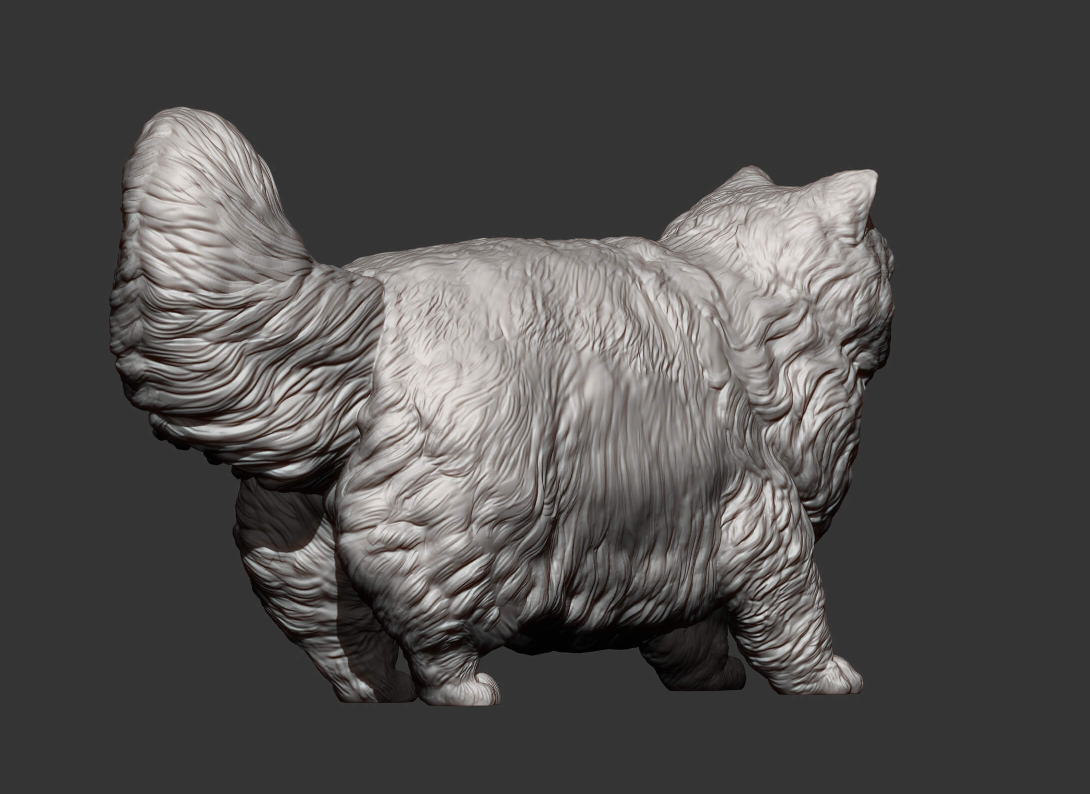 Persian Cat Sculpture - 3D Model by Alexander3dart