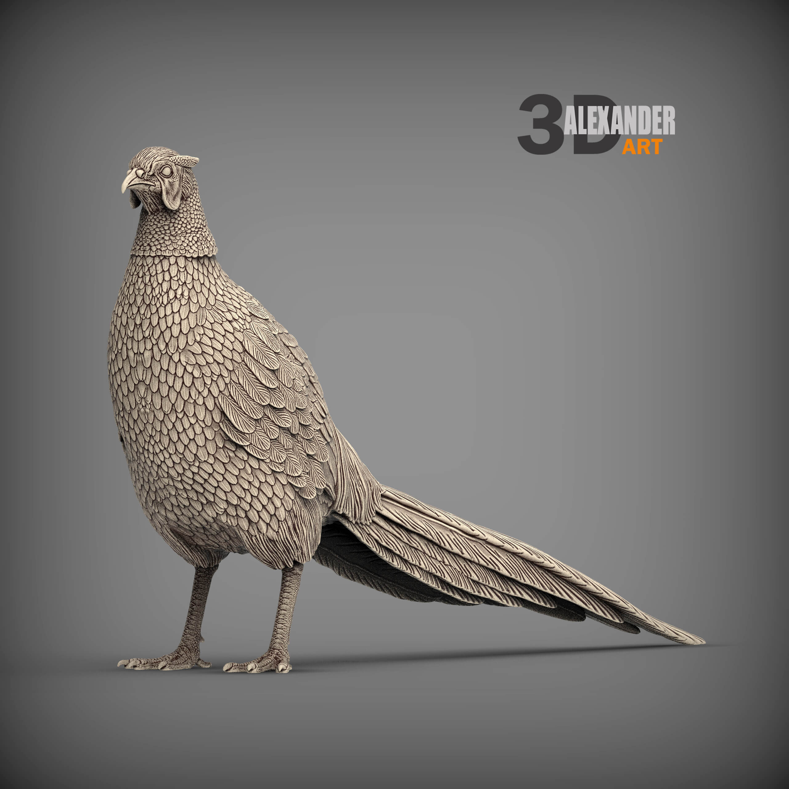 Pheasant Sculpture - 3D Model by Alexander3dart