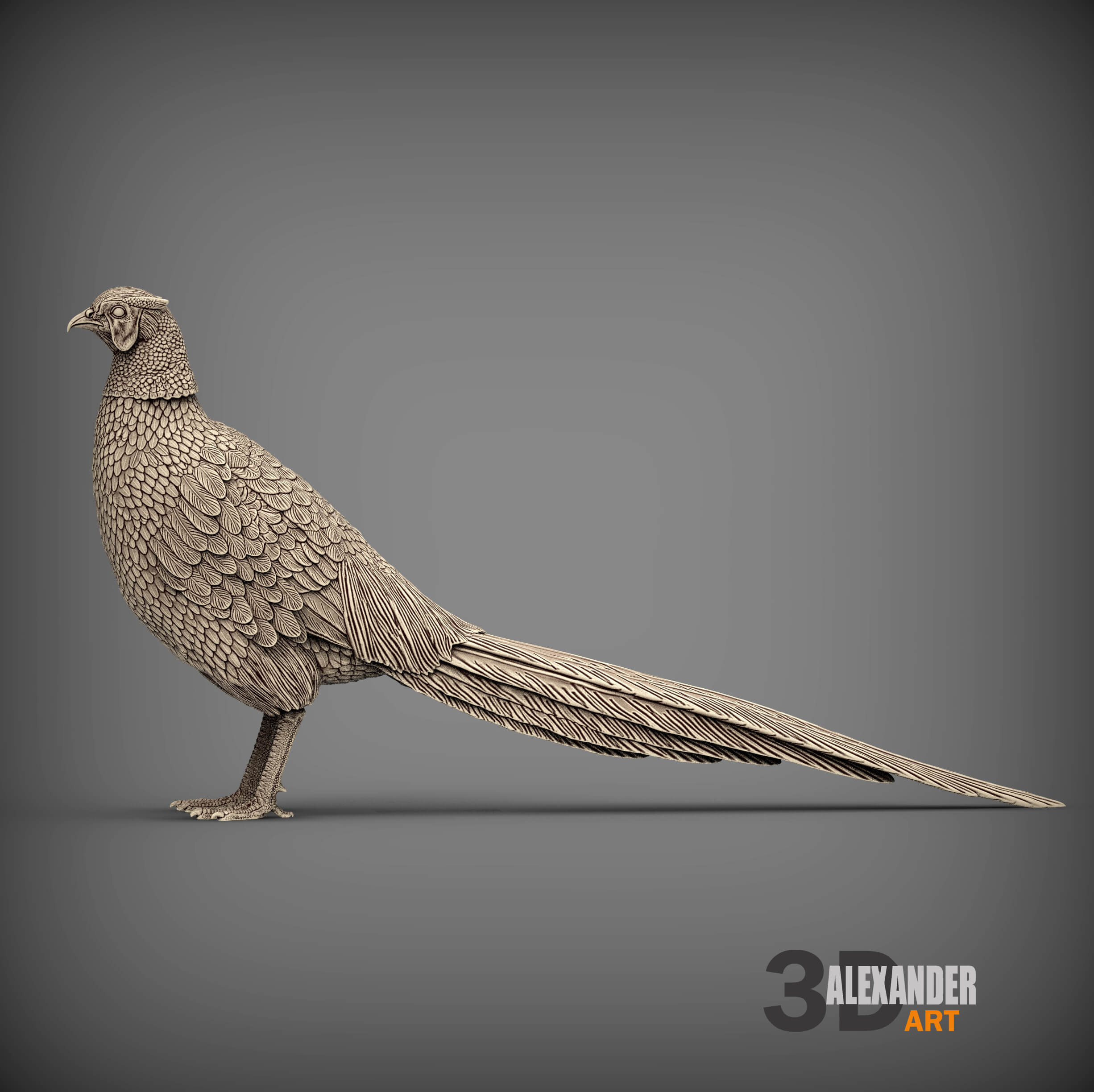 Pheasant Sculpture - 3D Model by Alexander3dart
