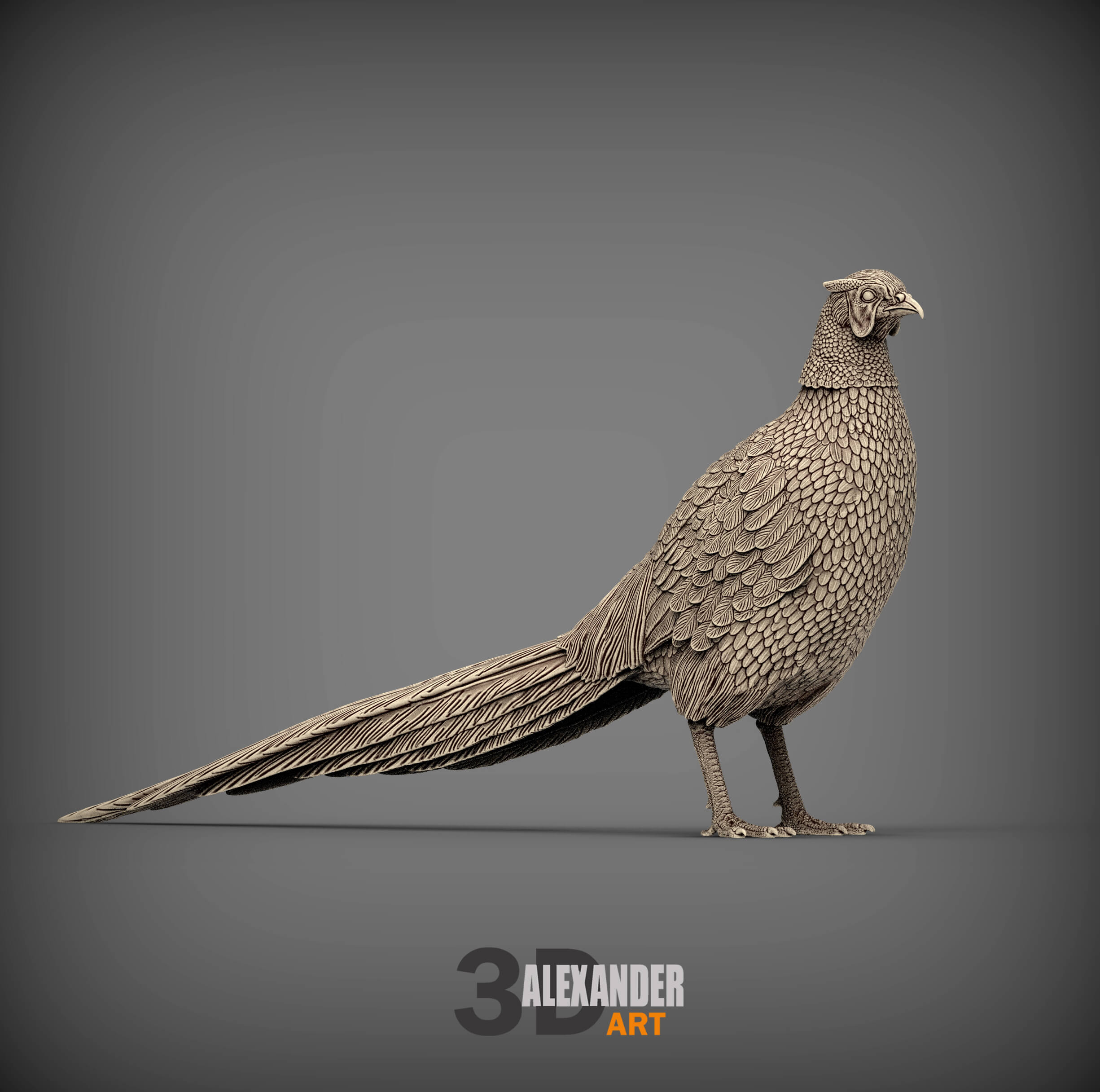 Pheasant Sculpture - 3D Model by Alexander3dart