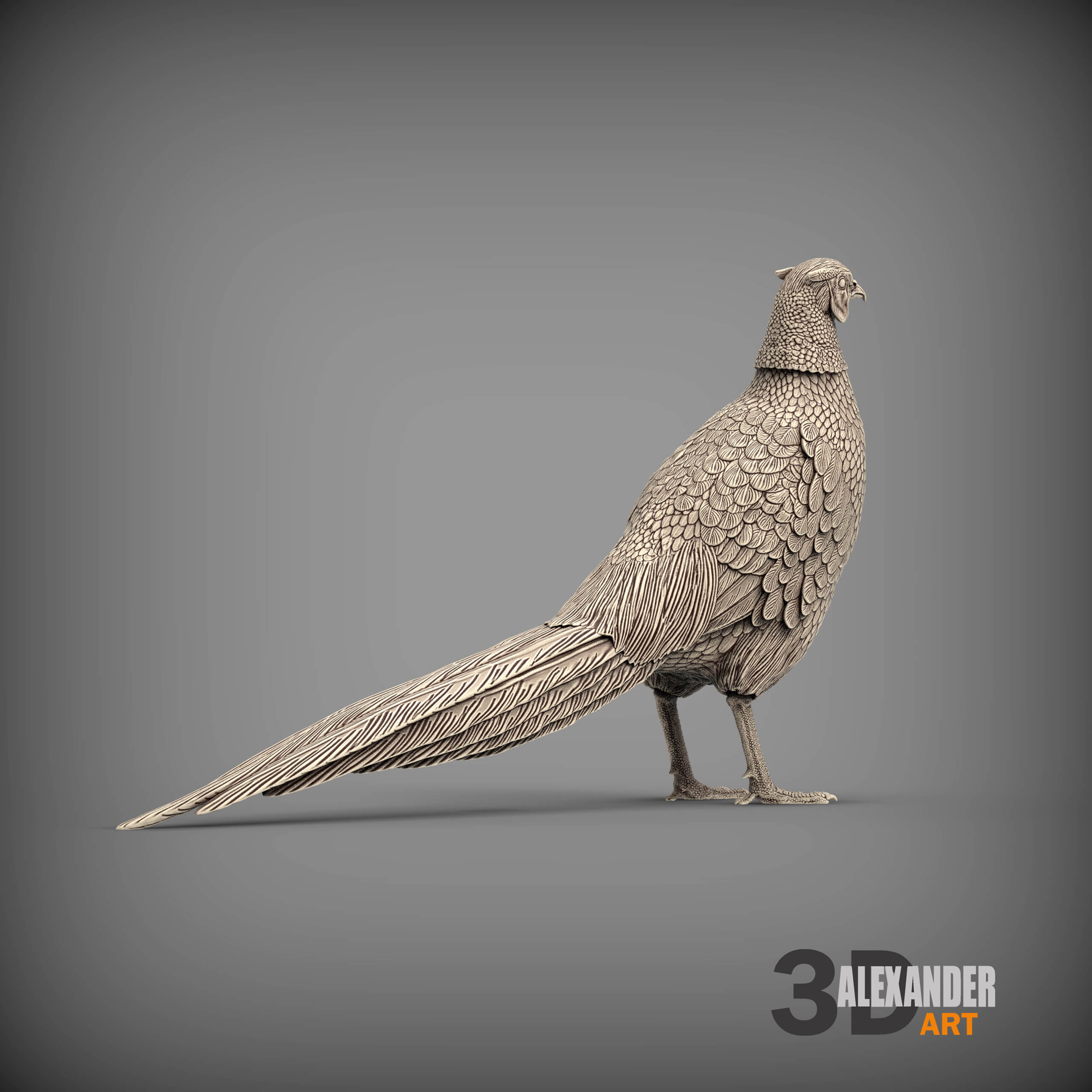 Pheasant Sculpture - 3D Model by Alexander3dart