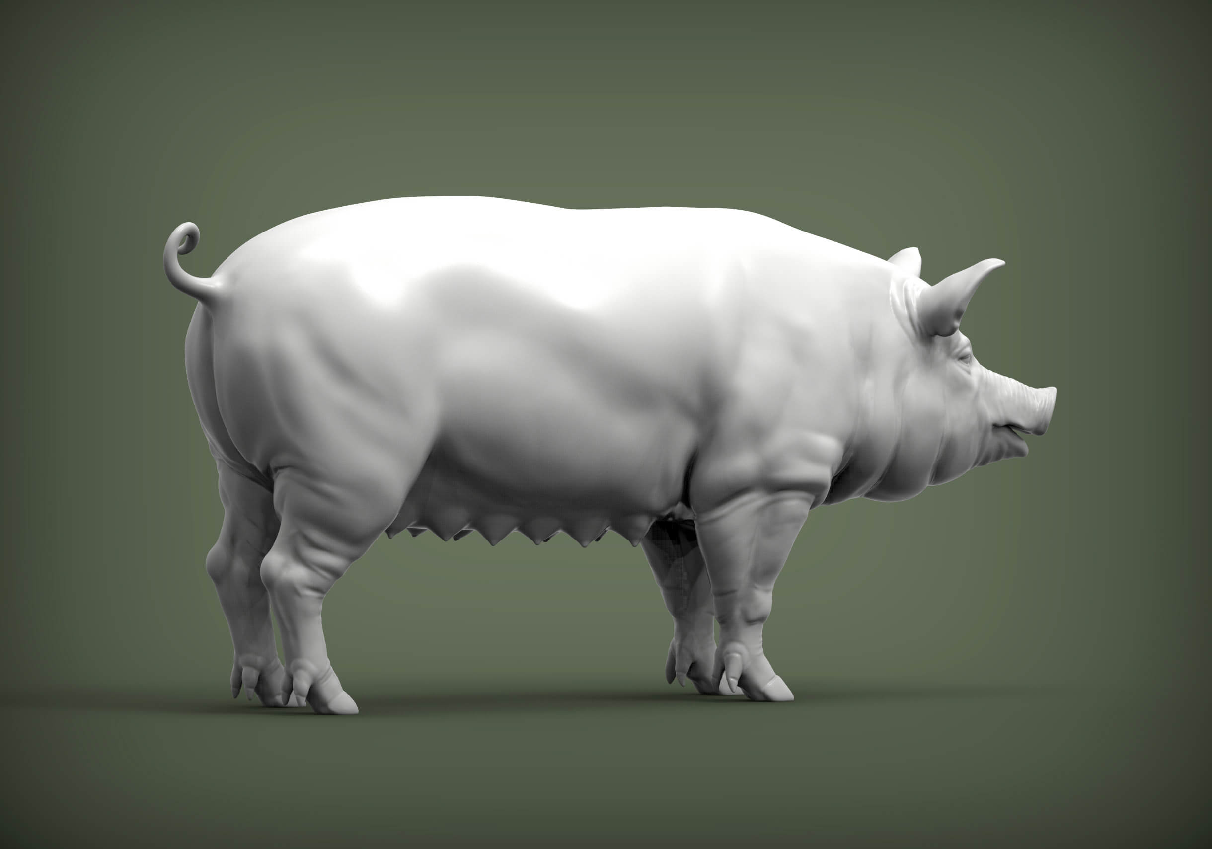 Pig 3D Print Model by Alexander3dart