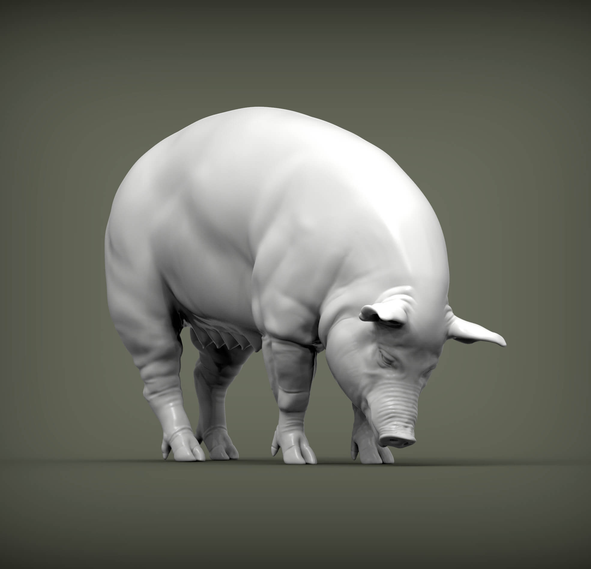 Pig Eats 3D Print Model by Alexander3dart