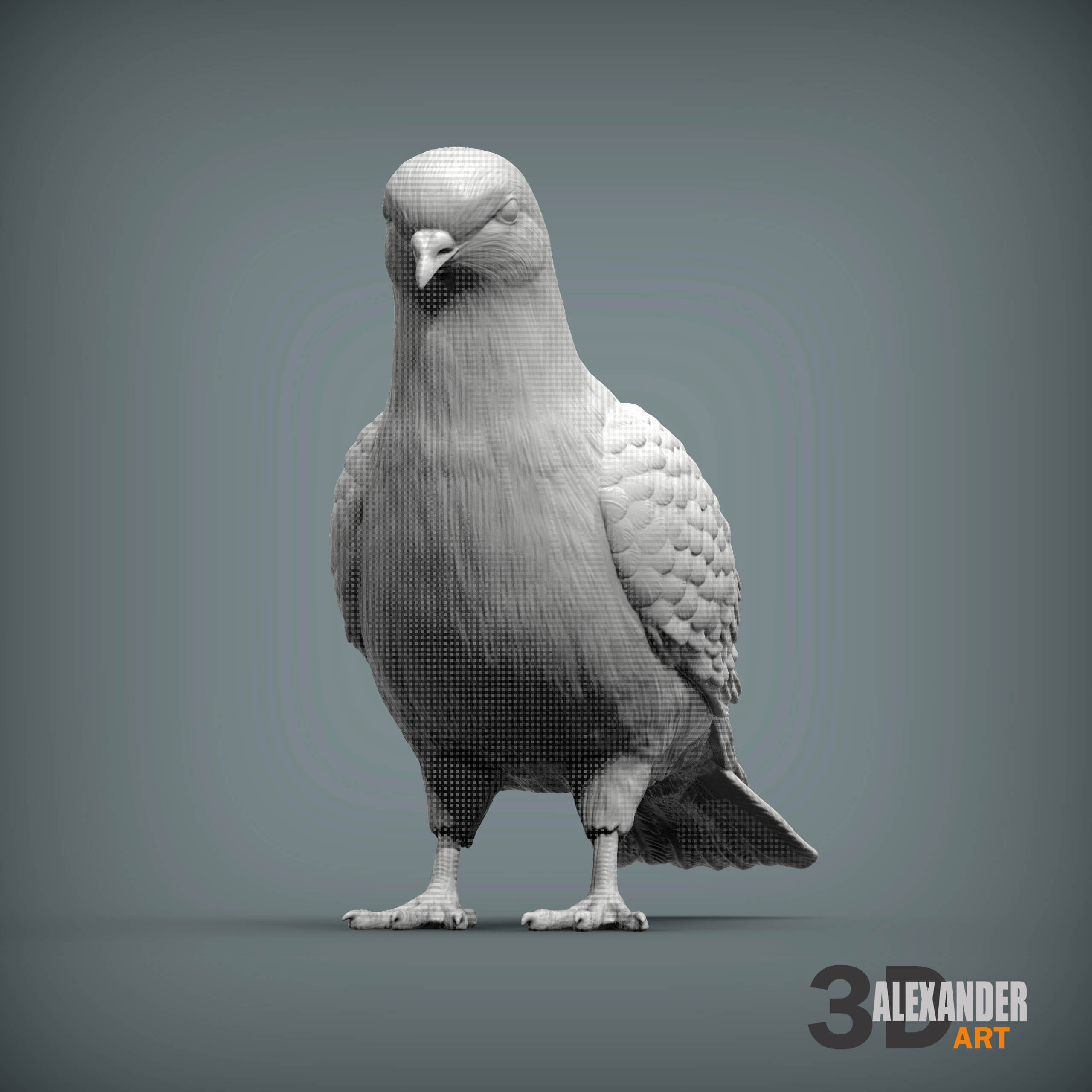 Pigeon Sculpture - 3D Model by Alexander3dart