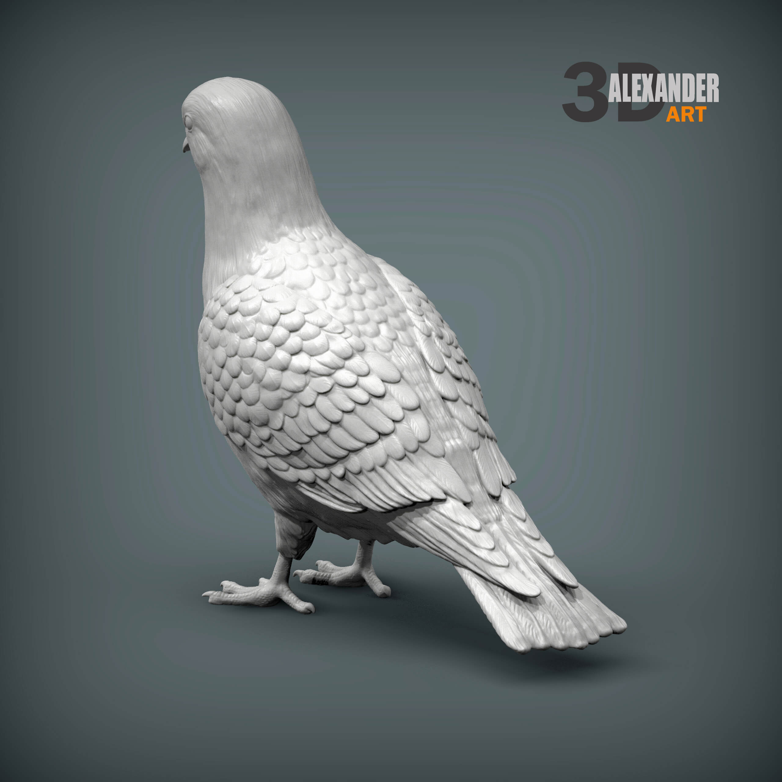 Pigeon Sculpture - 3D Model by Alexander3dart