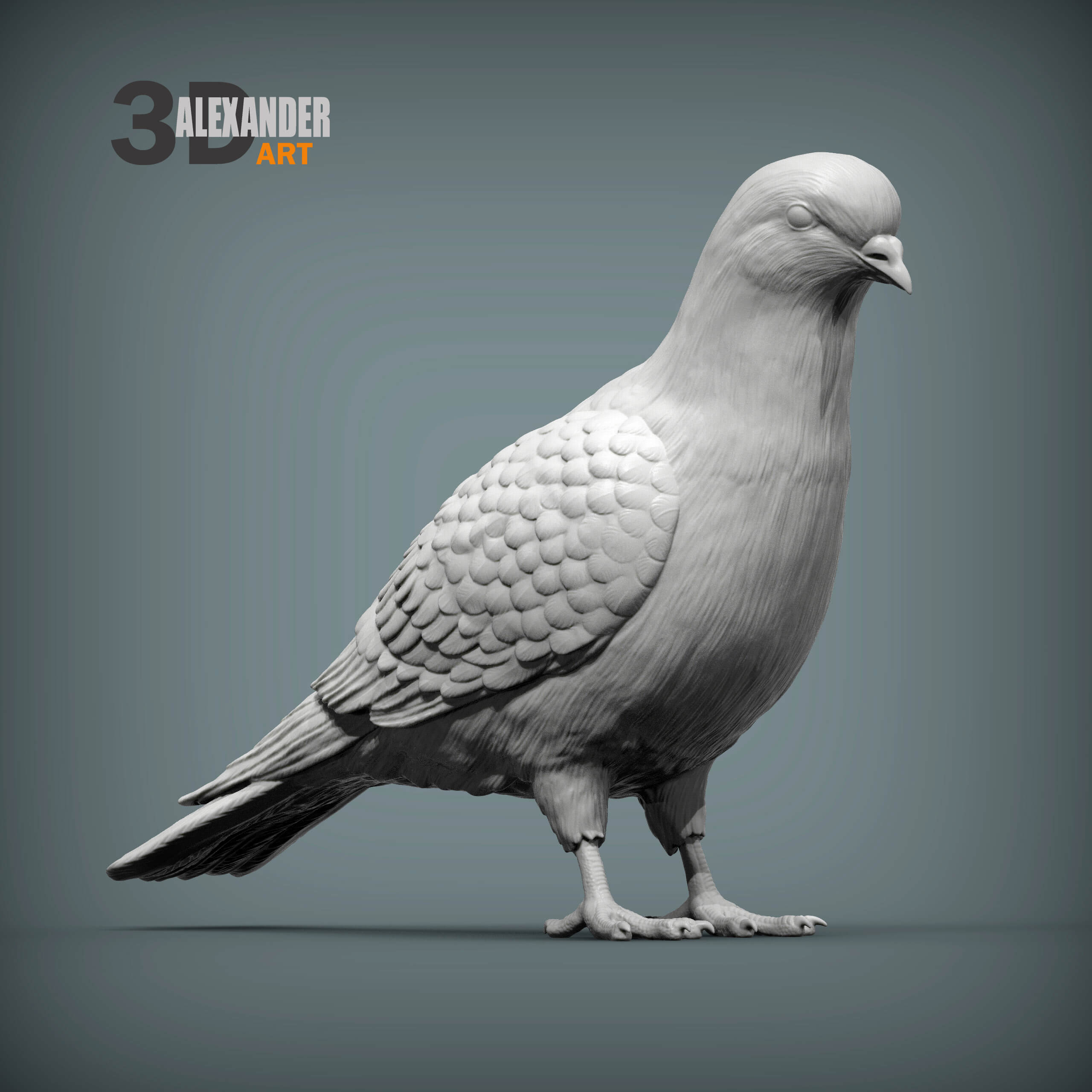 Pigeon Sculpture - 3D Model by Alexander3dart