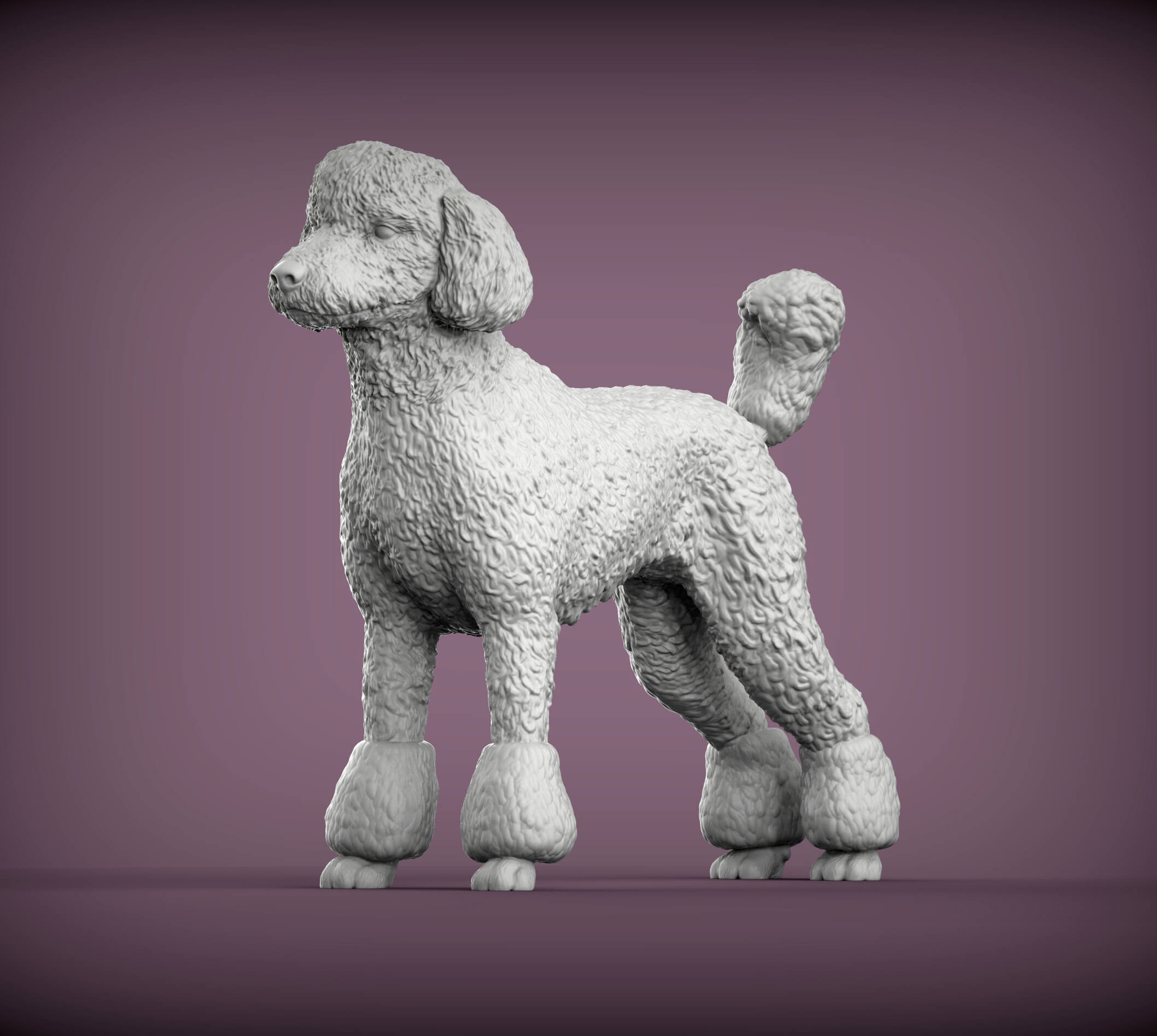 Poodle Sculpture - 3D Model by Alexander3dart