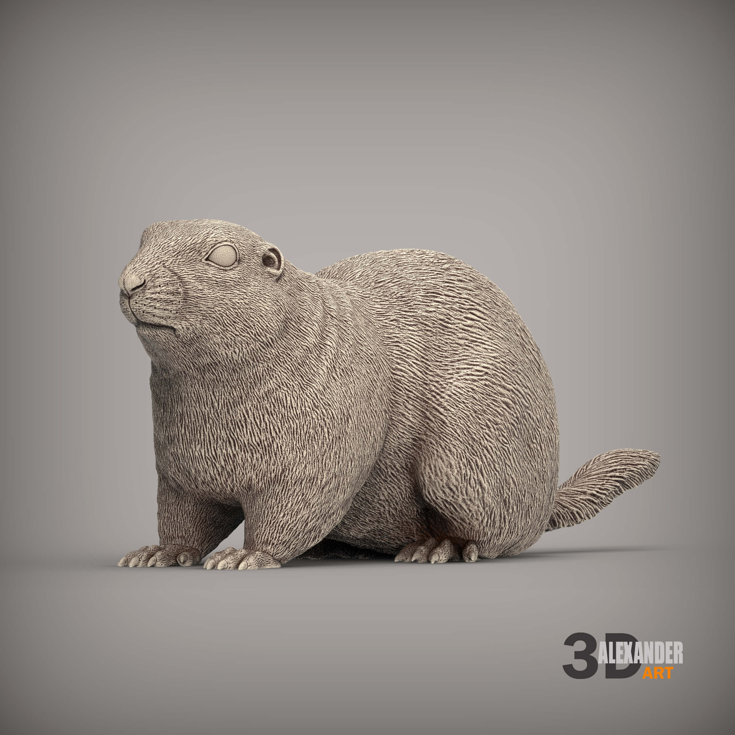 Prairie Dog Sculpture - 3D Model by Alexander3dart
