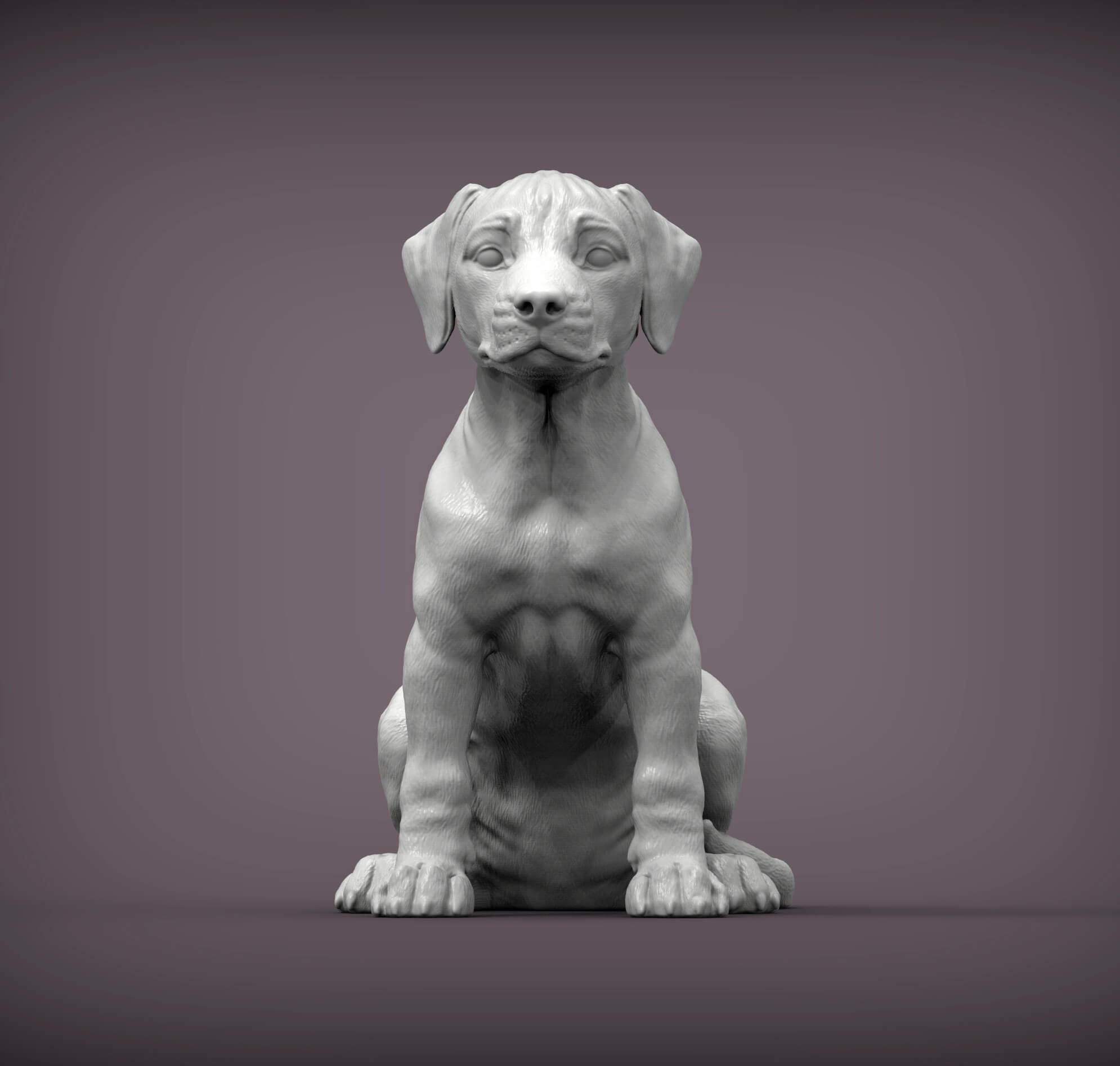 Puppy Rhodesian Ridgeback Sitting 3D Print Model by Alexander3dart