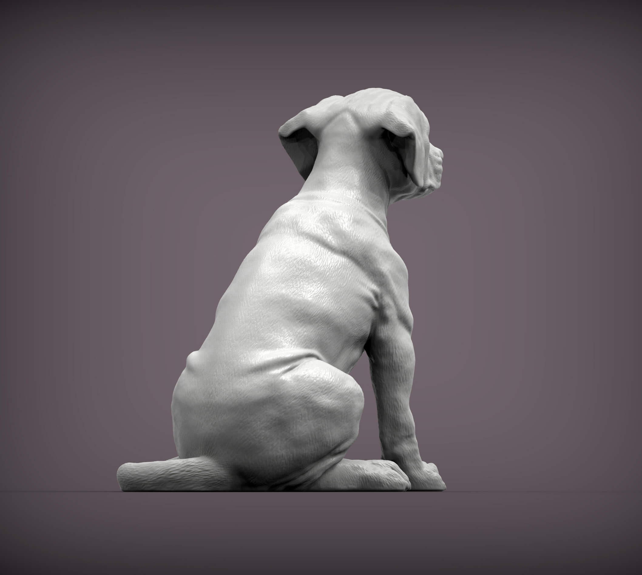 Puppy Rhodesian Ridgeback Sitting 3D Print Model by Alexander3dart