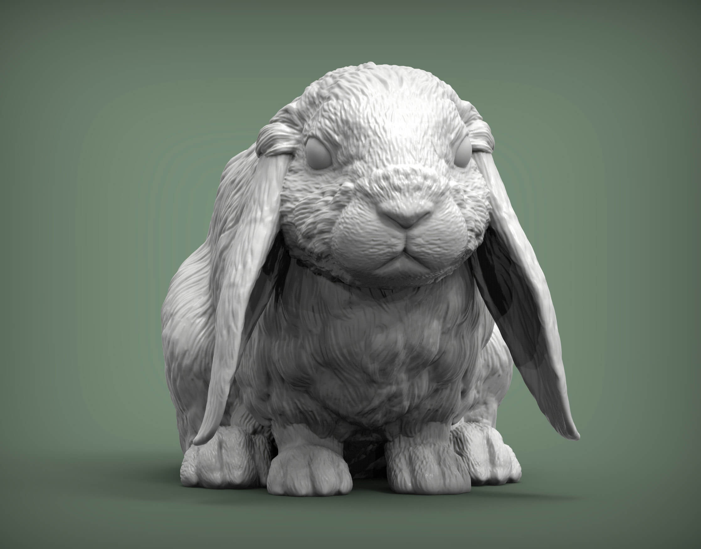 Rabbit American Fuzzy Fop 3D Print Model by Alexander3dart