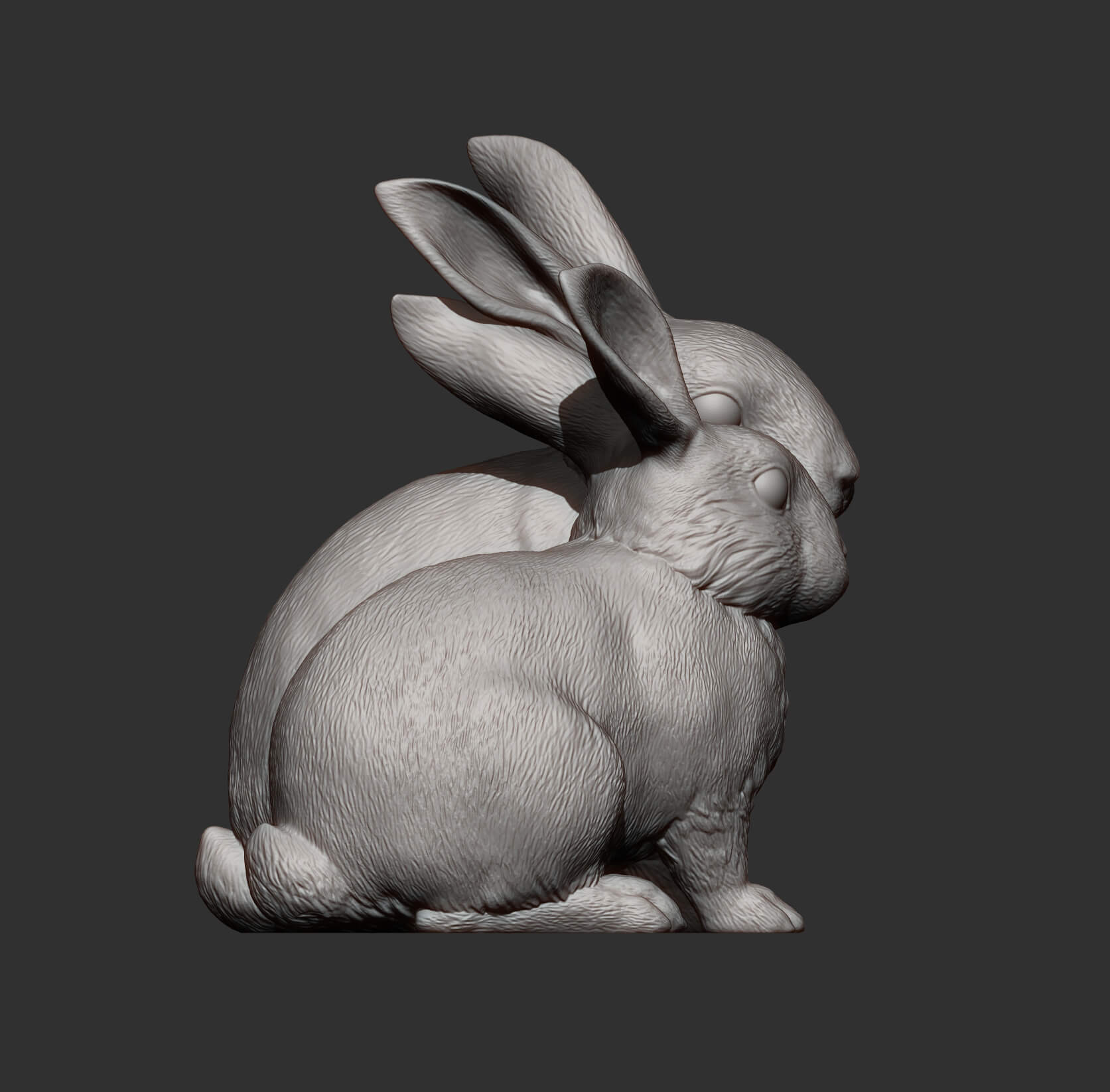 Rabbit Love Sculpture - 3D Model by Alexander3dart