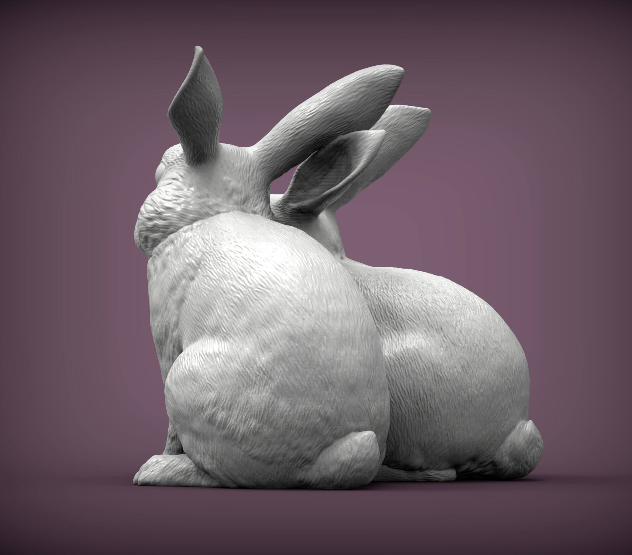 Rabbit Love Sculpture - 3D Model by Alexander3dart