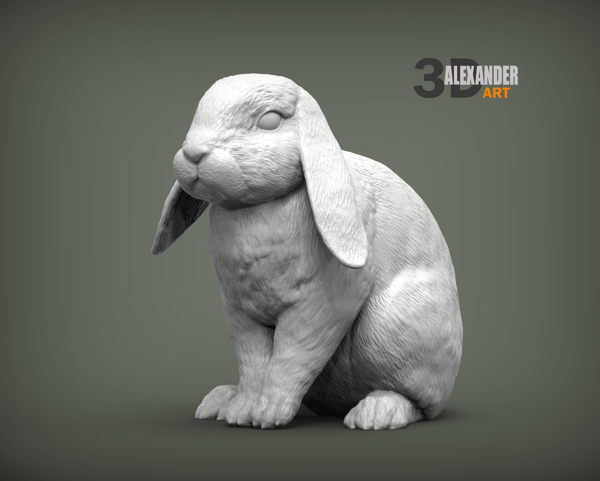 Rabbit Ram 3D Print Model by Alexander3dart