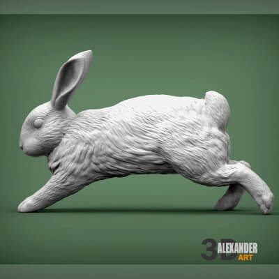 Rabbit Running - 3D Model by Alexander3dart