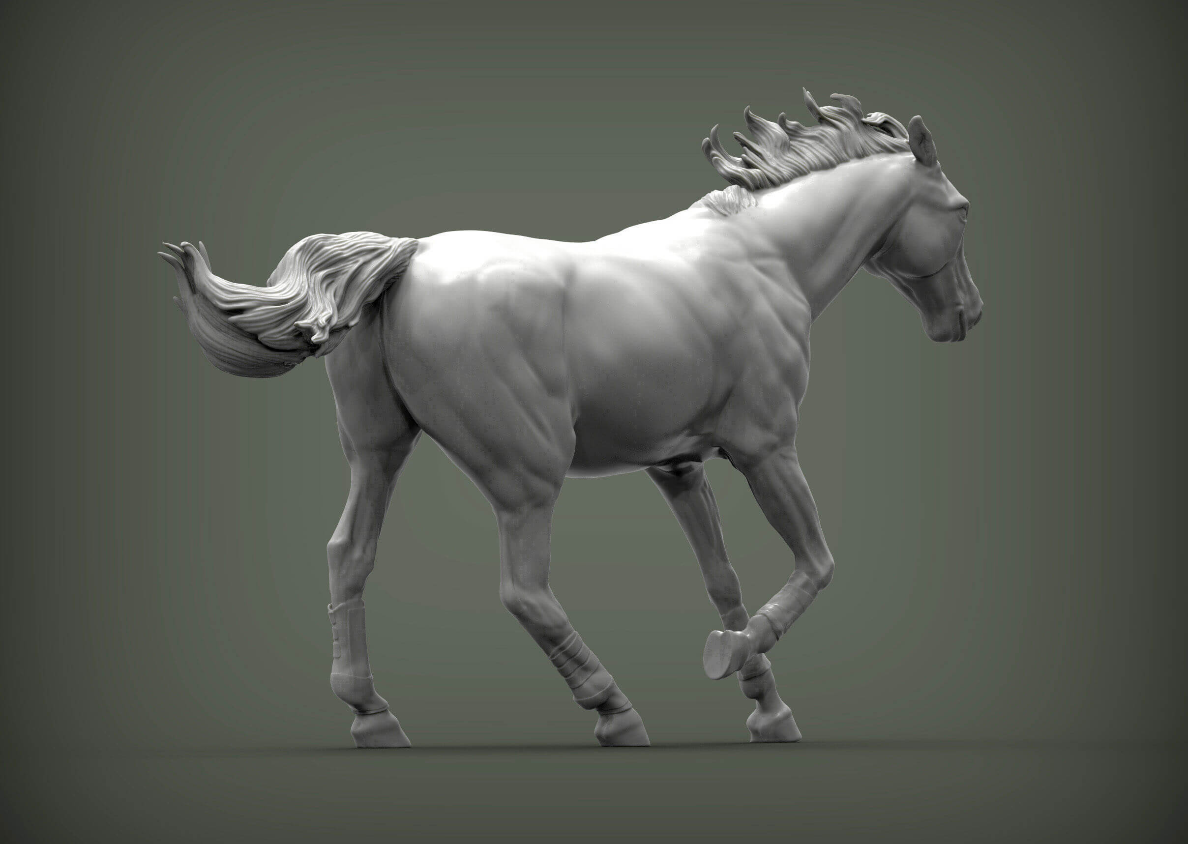 Racehorse Horse Running - 3D Model by Alexander3dart