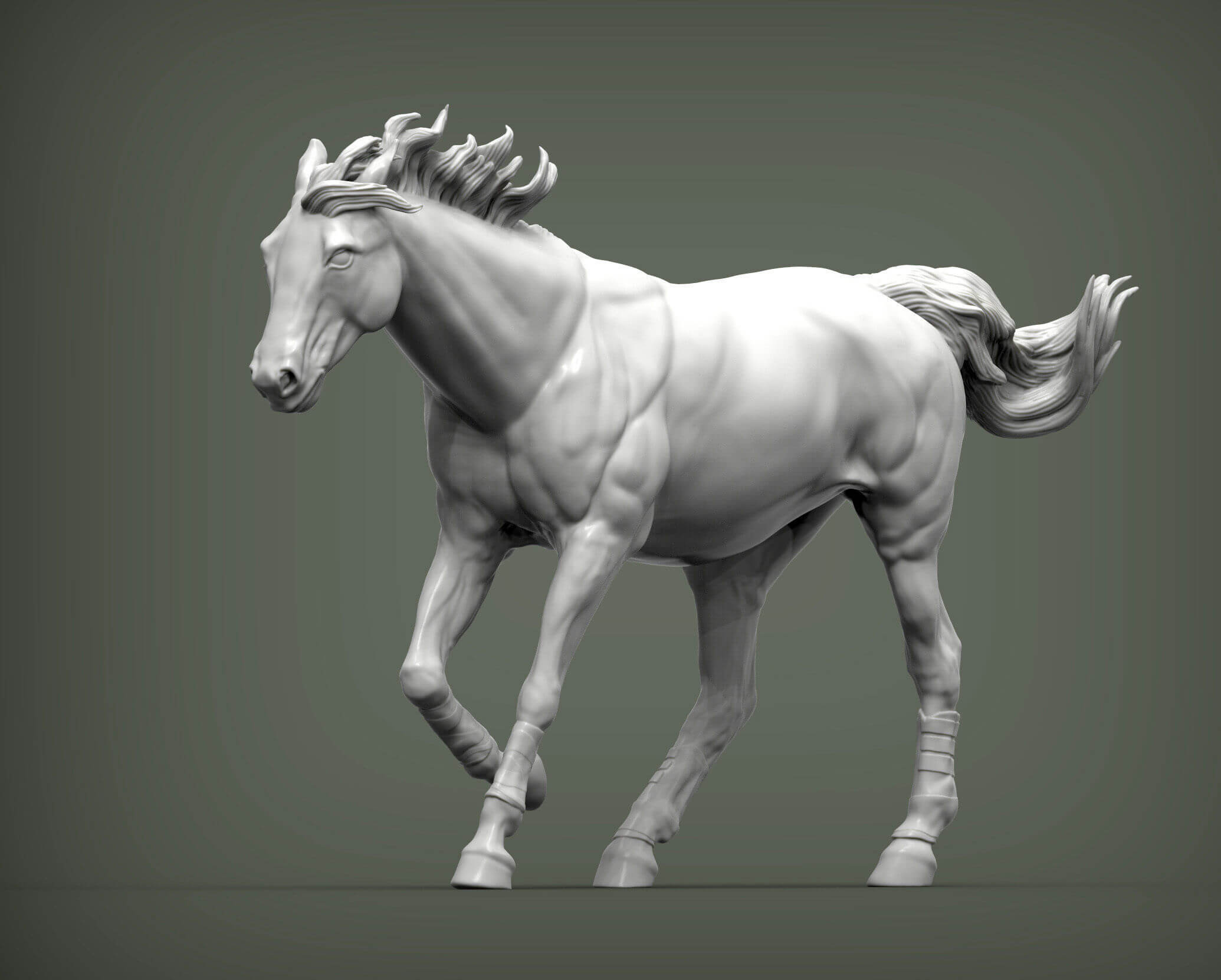 Racehorse Horse Running - 3D Model by Alexander3dart