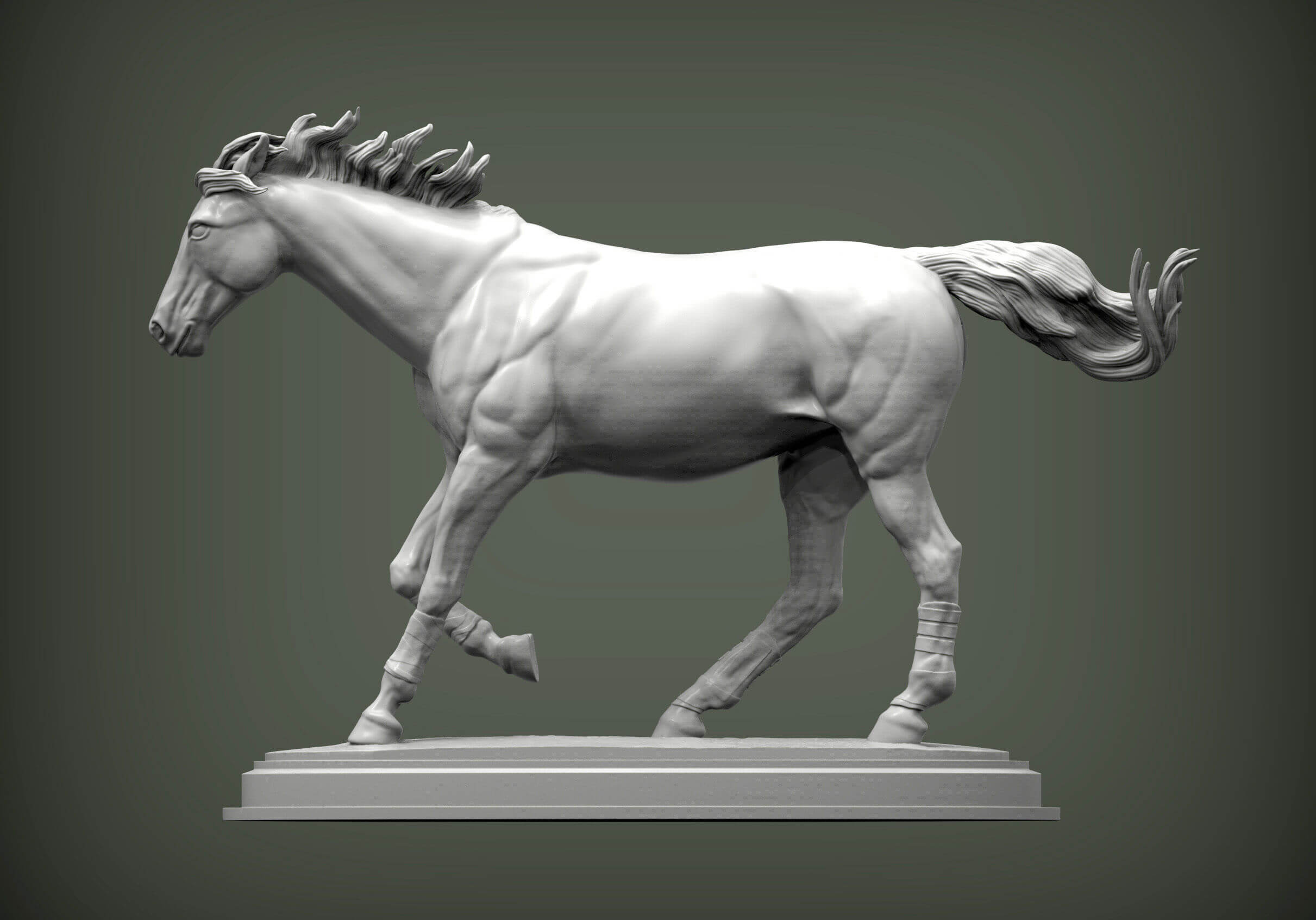 Racehorse Horse Running - 3D Model by Alexander3dart