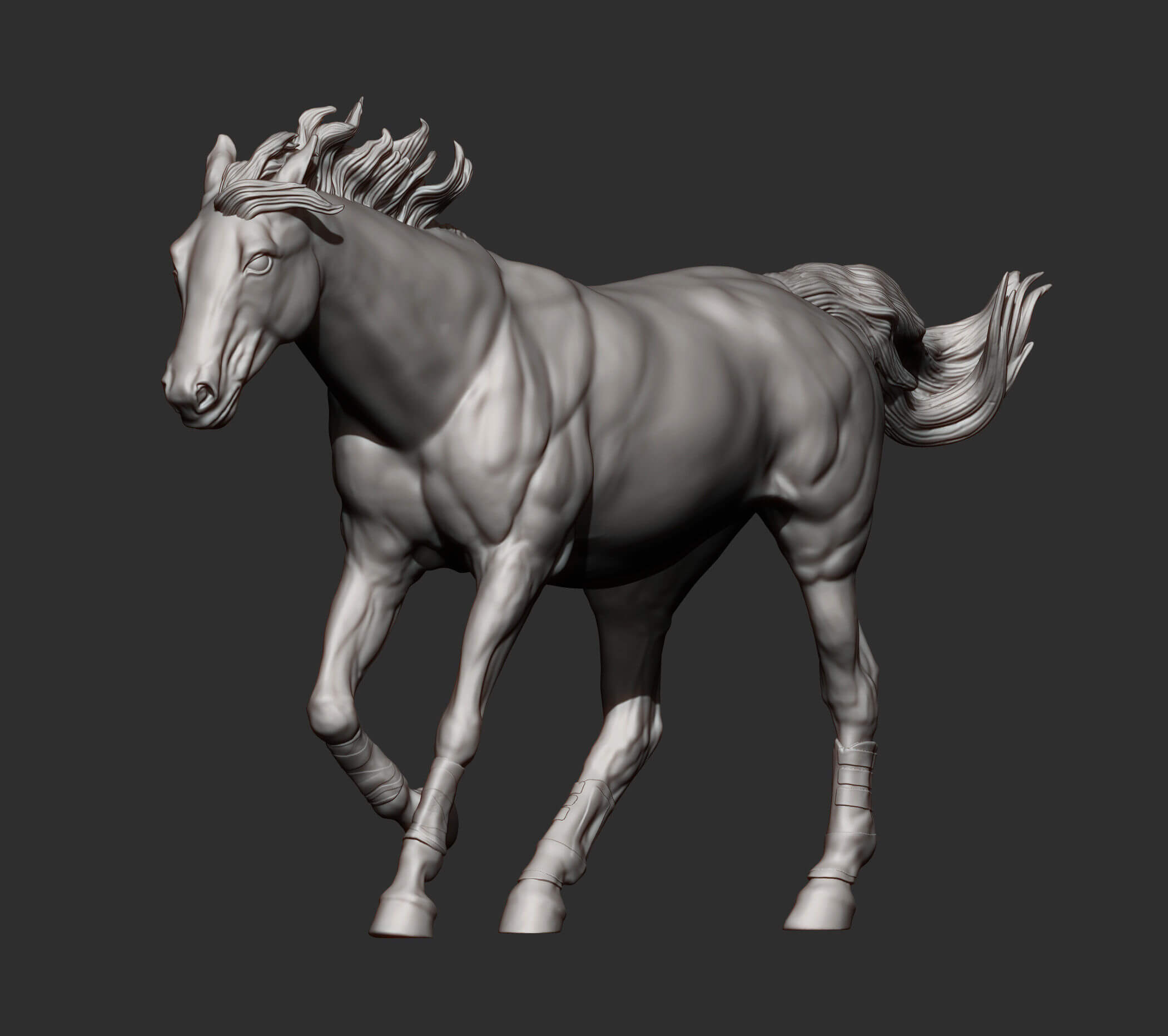 Racehorse Horse Running - 3D Model by Alexander3dart