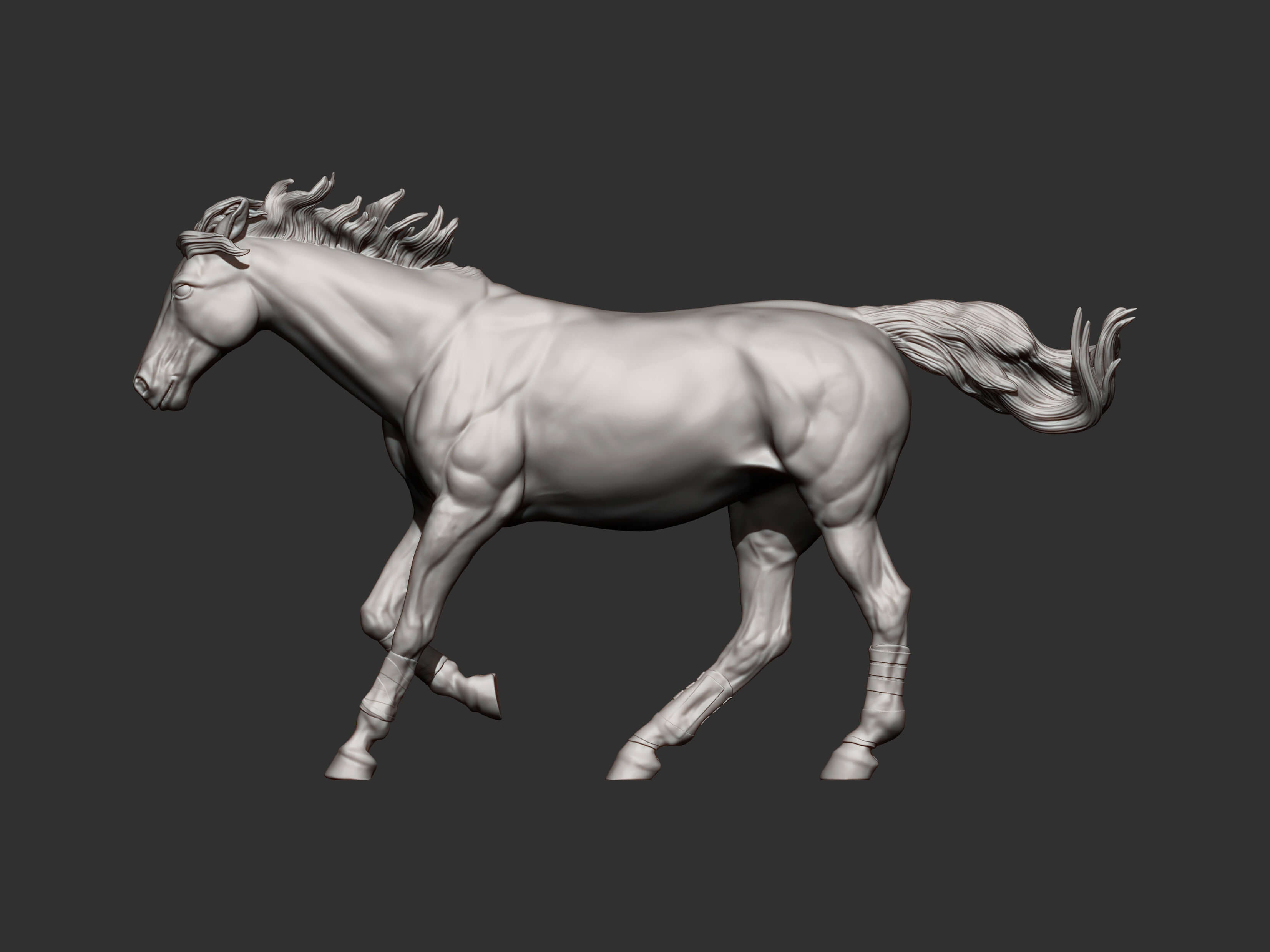 Racehorse Horse Running - 3D Model by Alexander3dart