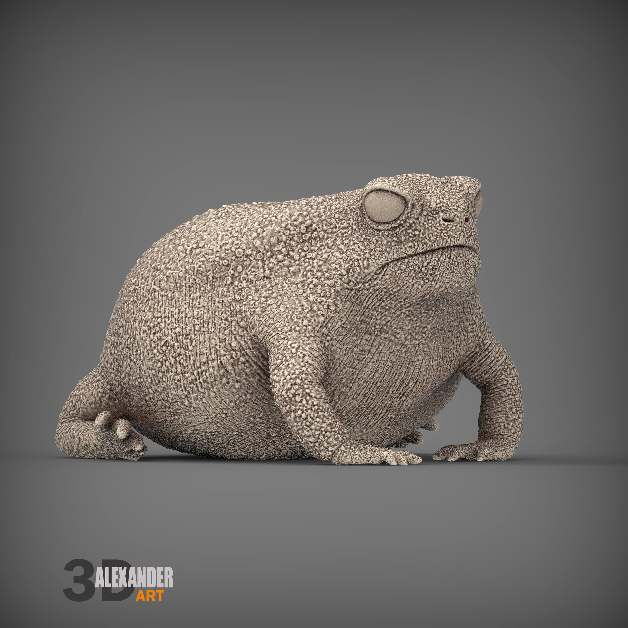 Rain Frog sculpture - 3D Model by Alexander3dart