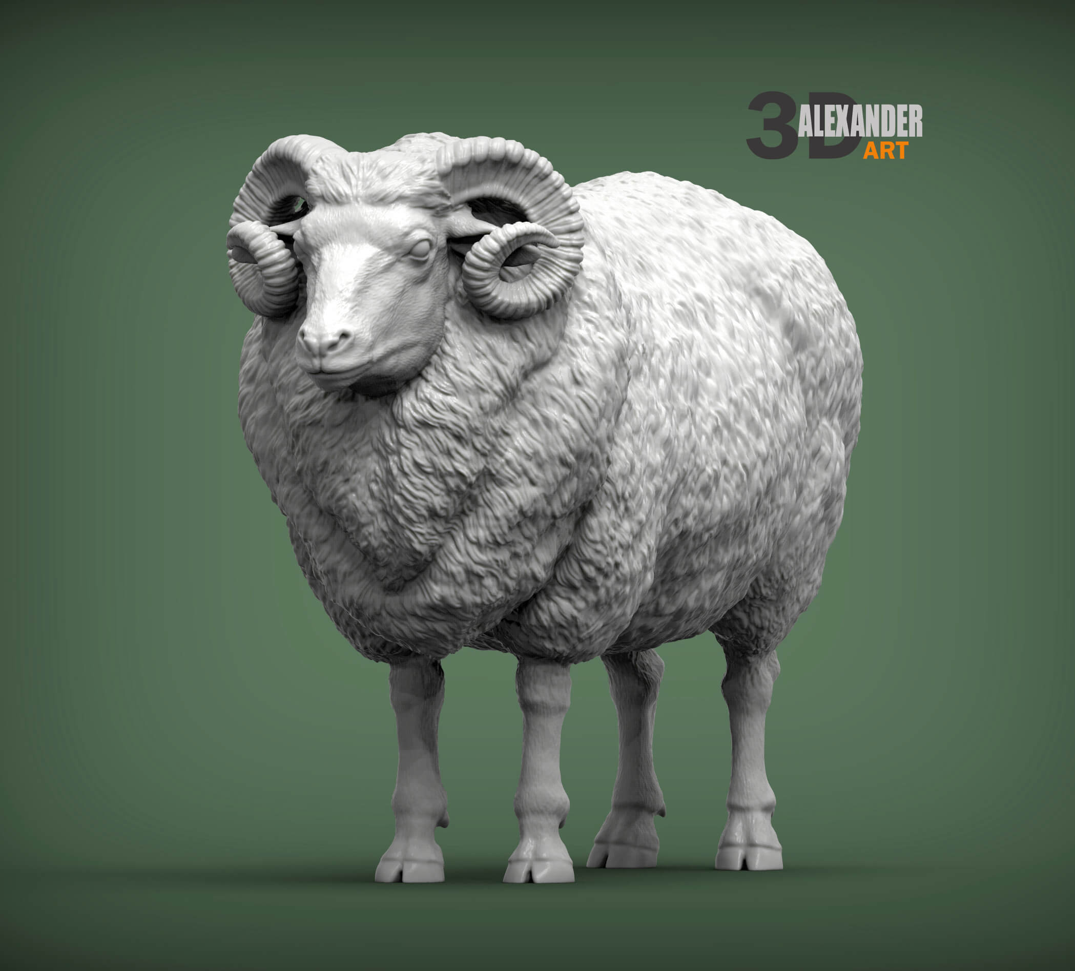 Ram 3D Print Model by Alexander3dart