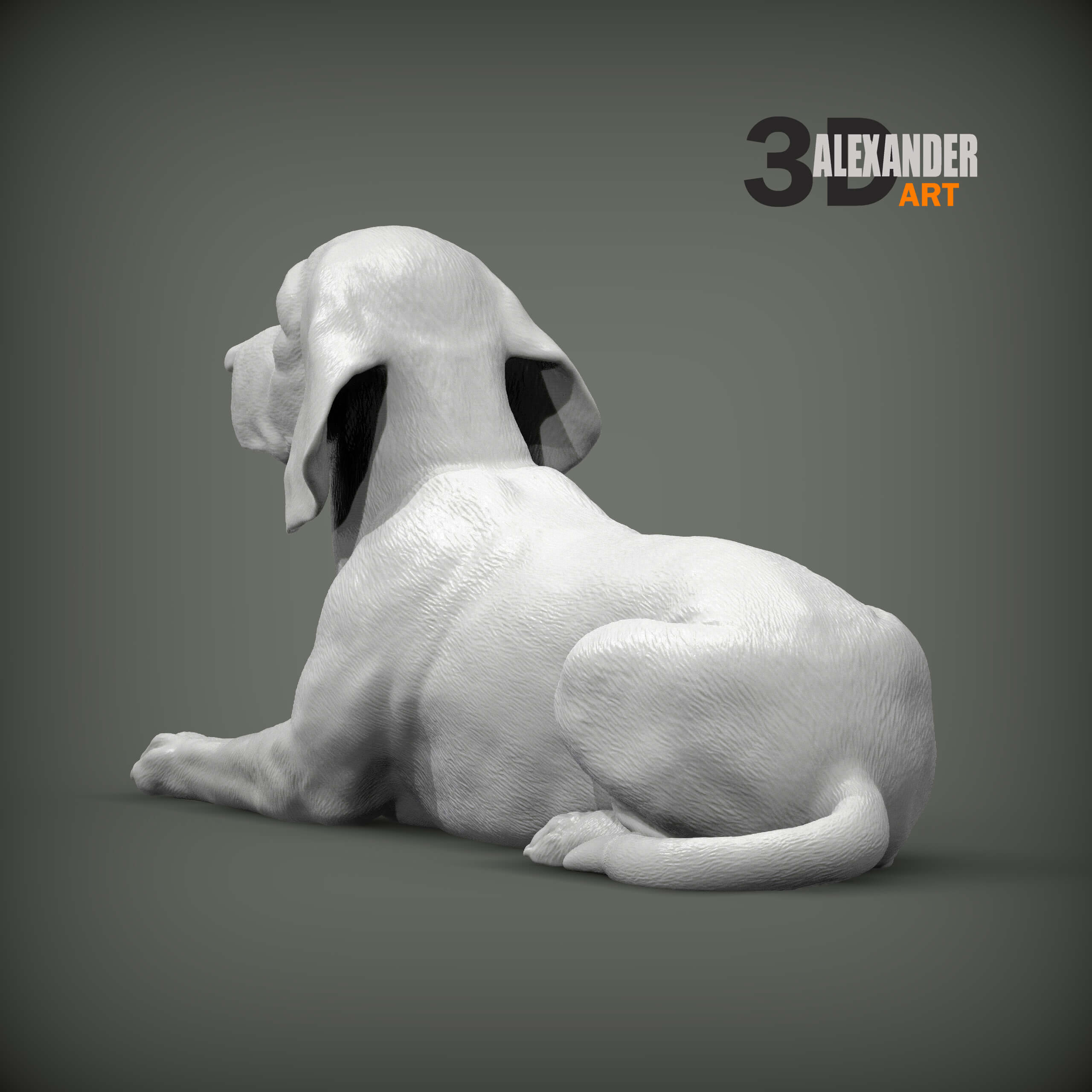 Beagle Is Lying Down - 3D Model by Alexander3dart