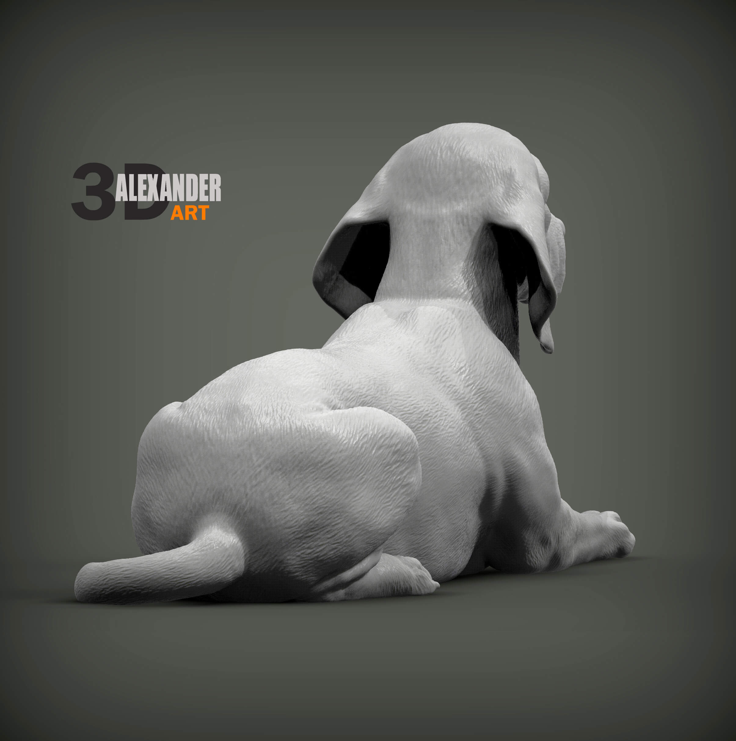 Beagle Is Lying Down - 3D Model by Alexander3dart