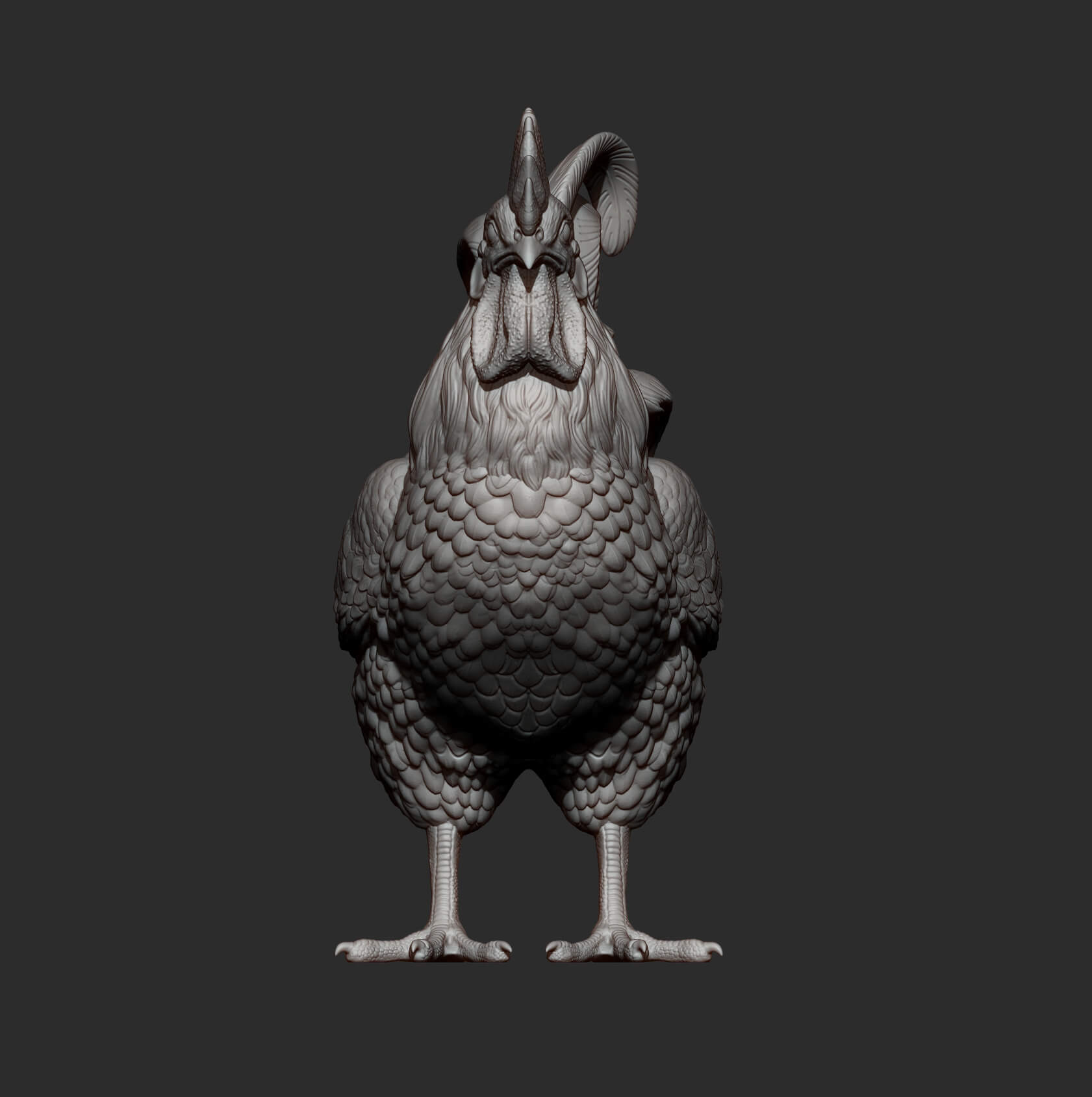 Rooster Sculpture - 3D Model by Alexander3dart
