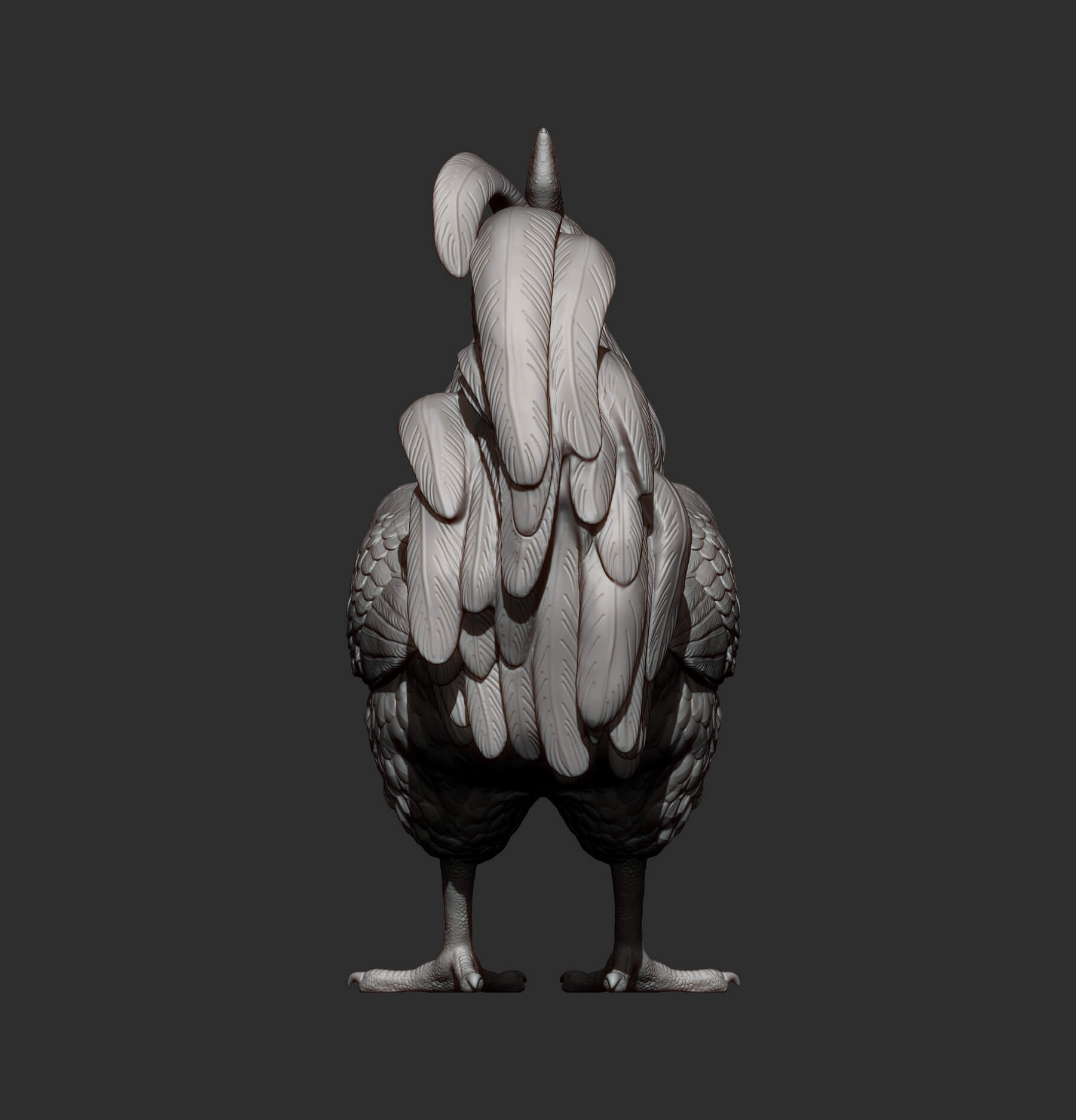 Rooster Sculpture - 3D Model by Alexander3dart