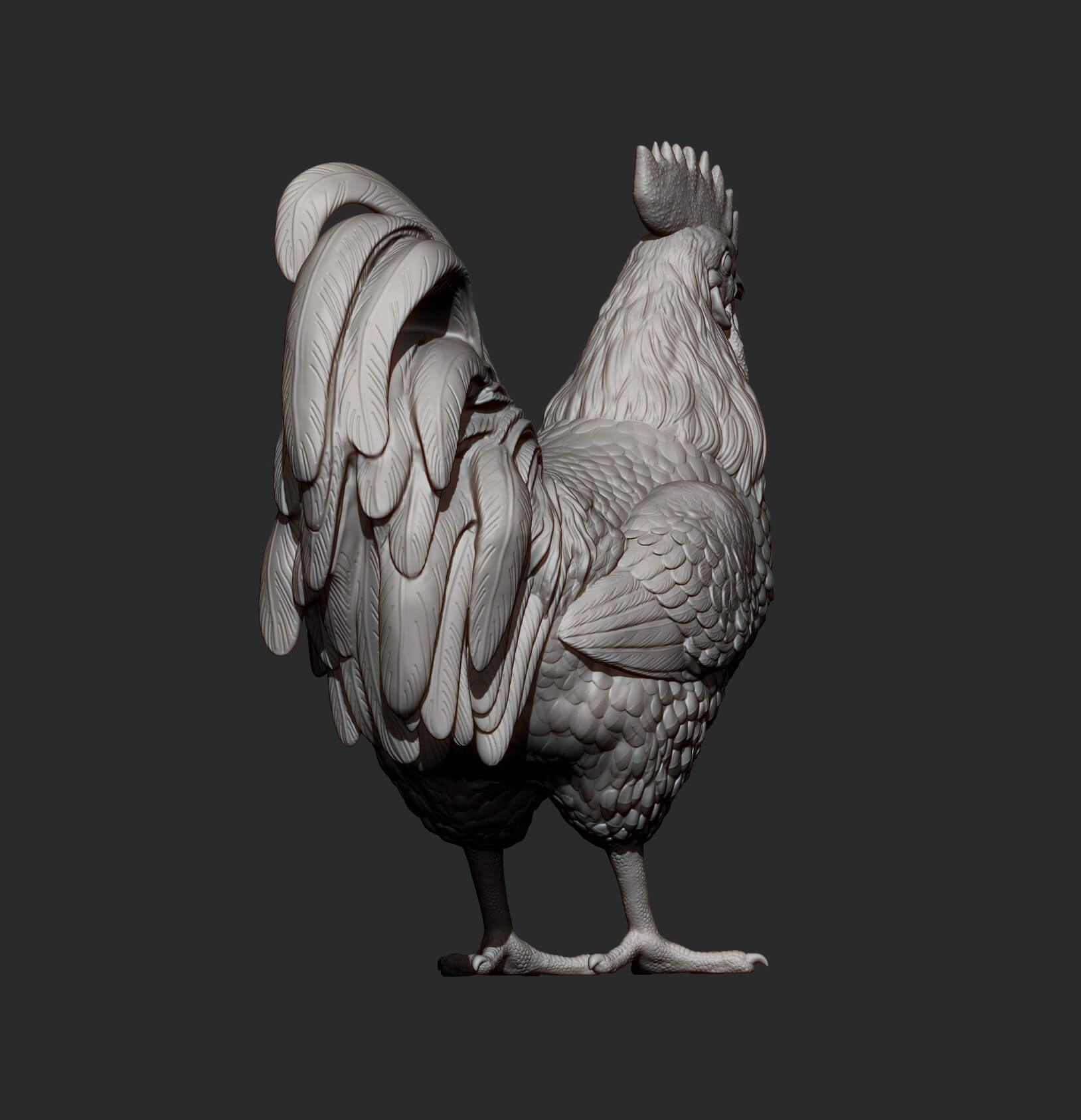Rooster Sculpture - 3D Model by Alexander3dart