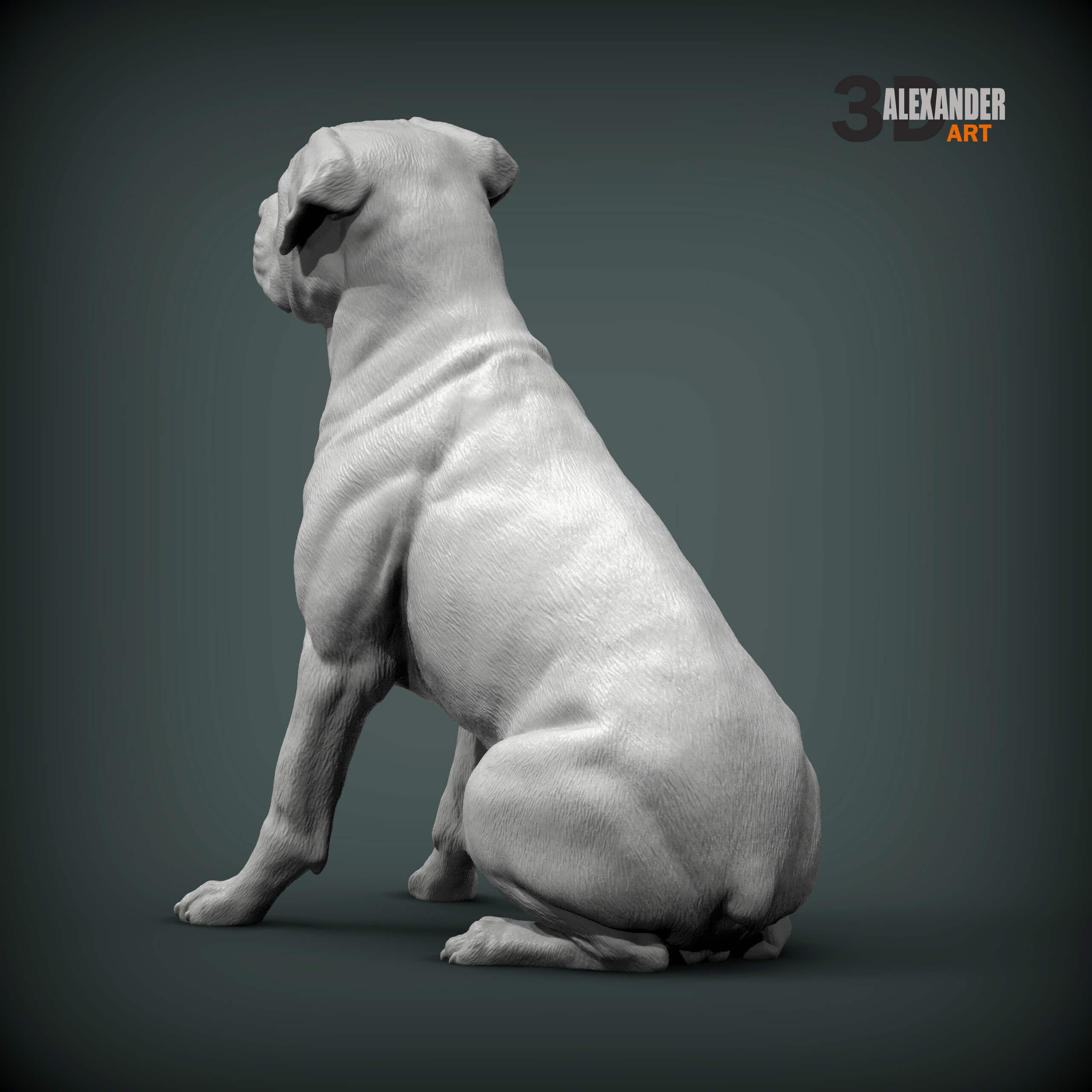 Rottweiler Is Sitting - 3D Model by Alexander3dart