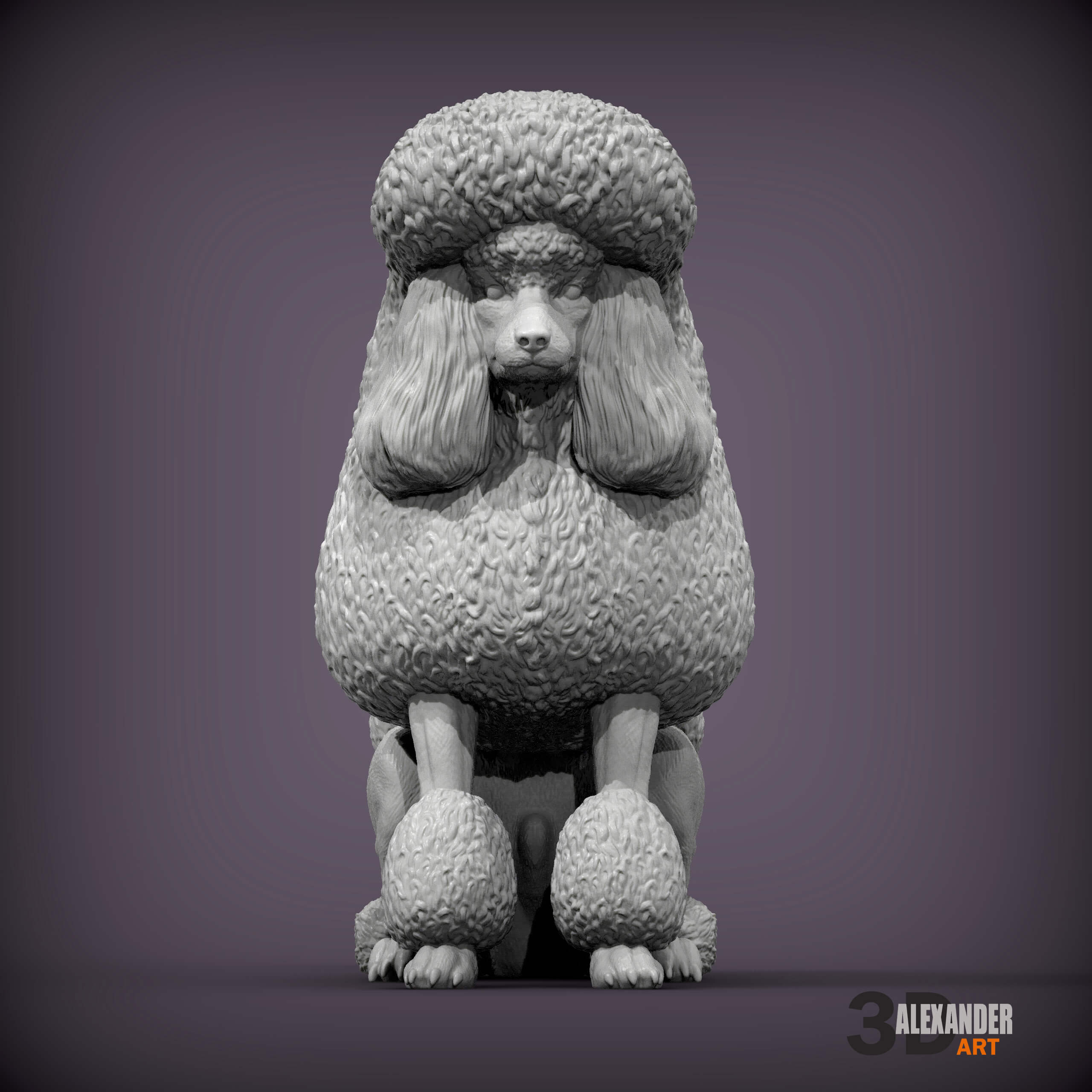Royal Poodle Sitting - 3D Model by Alexander3dart