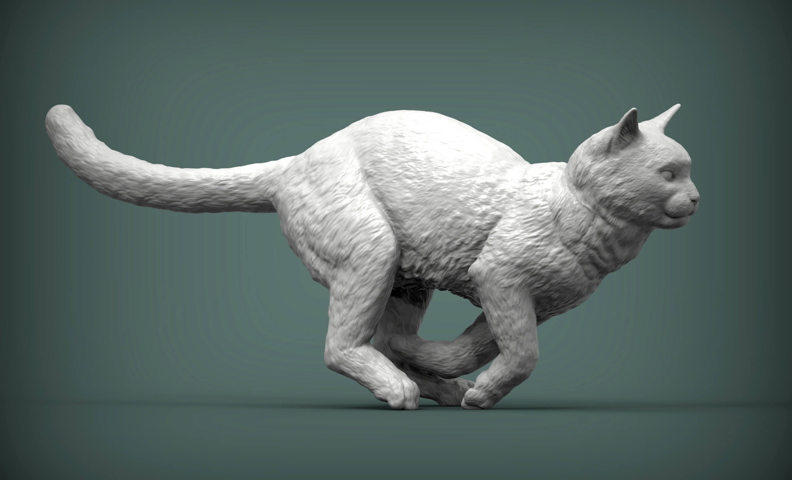 Running Cat Sculpture - 3D Model by Alexander3dart